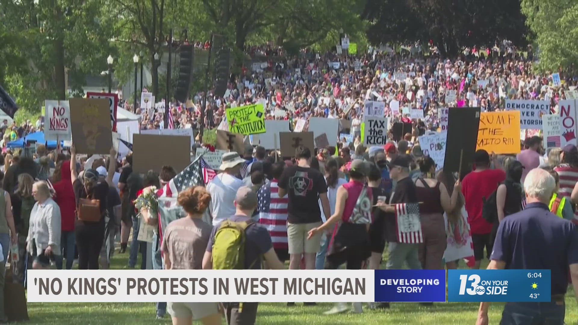 West Michigan set to host several 'No Kings' protests | wzzm13.com