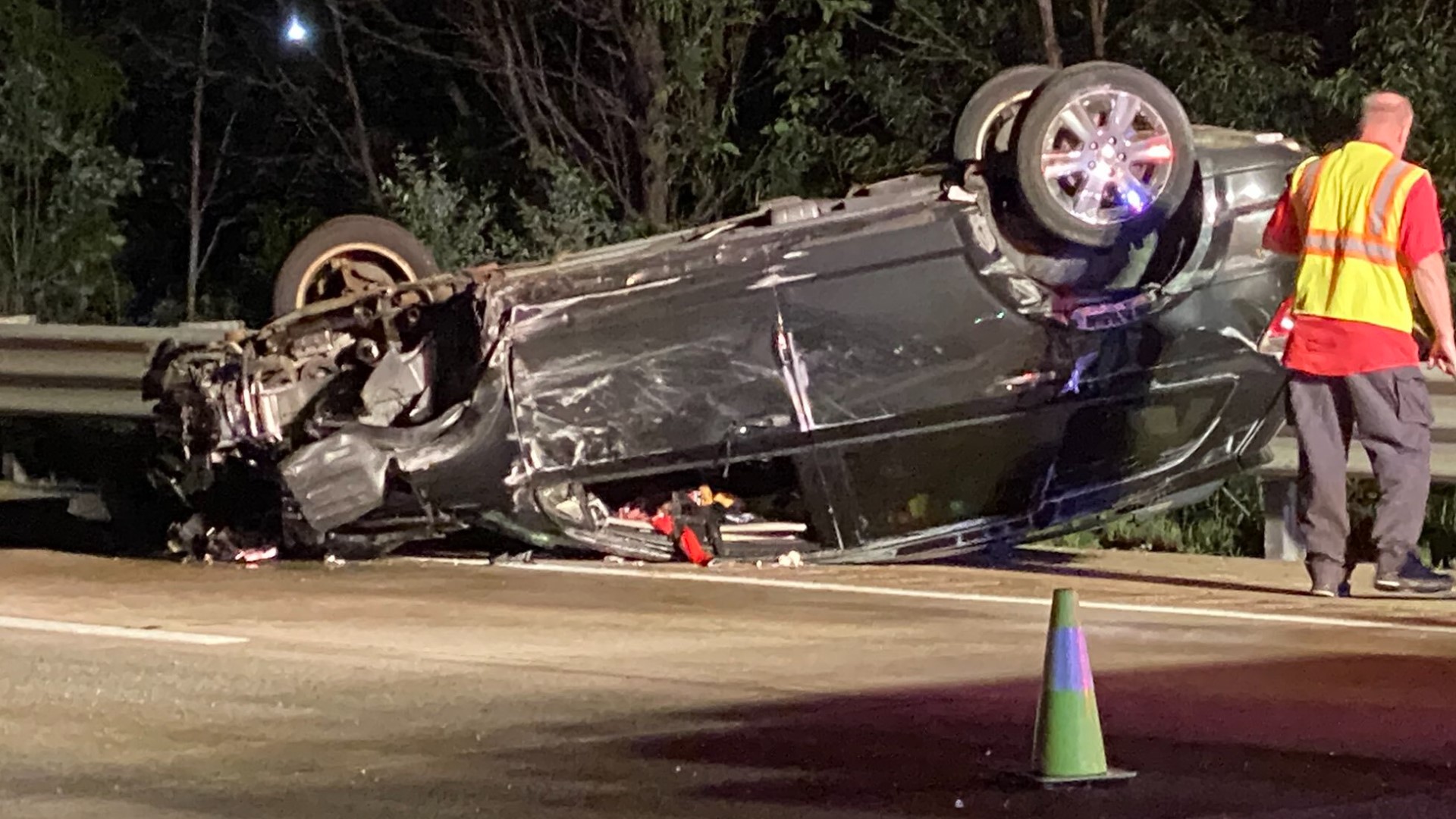 1 seriously injured after car hits guard rail, rolls multiple times ...