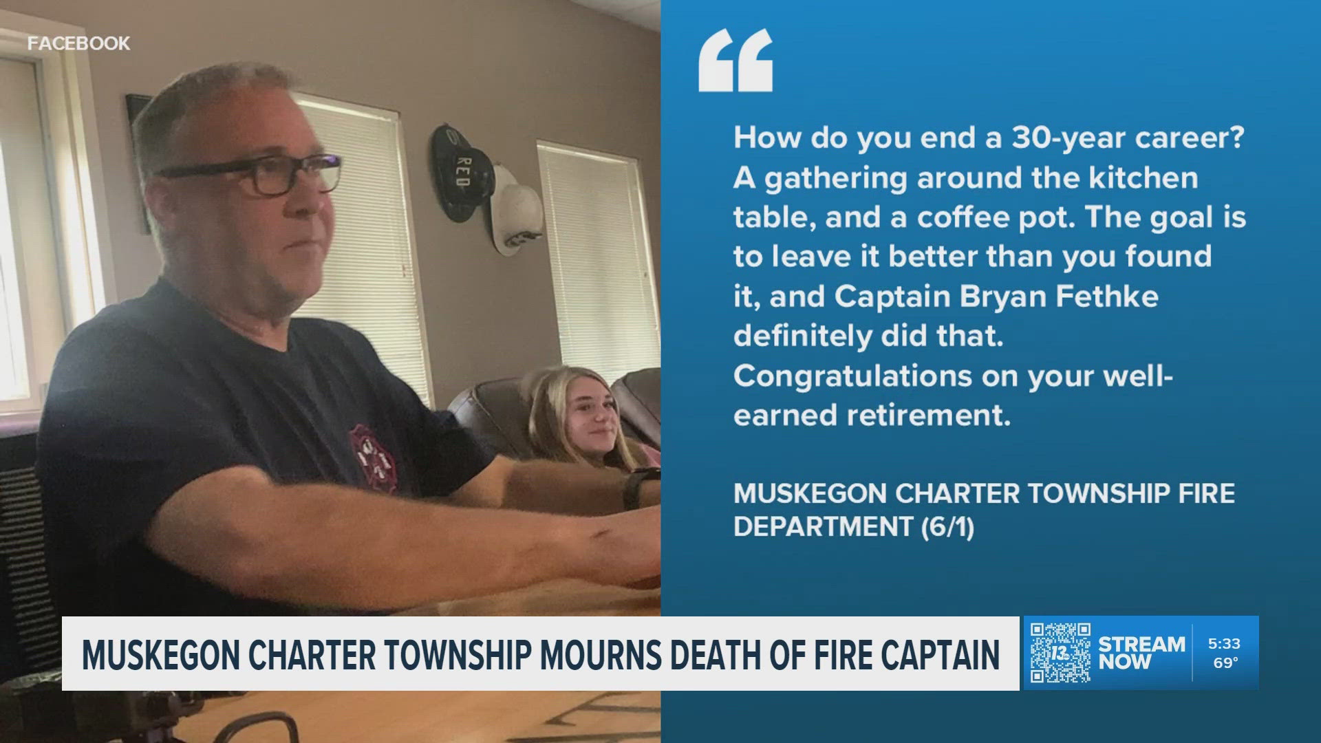 Community mourns Muskegon Charter Twp. fire captain | wzzm13.com