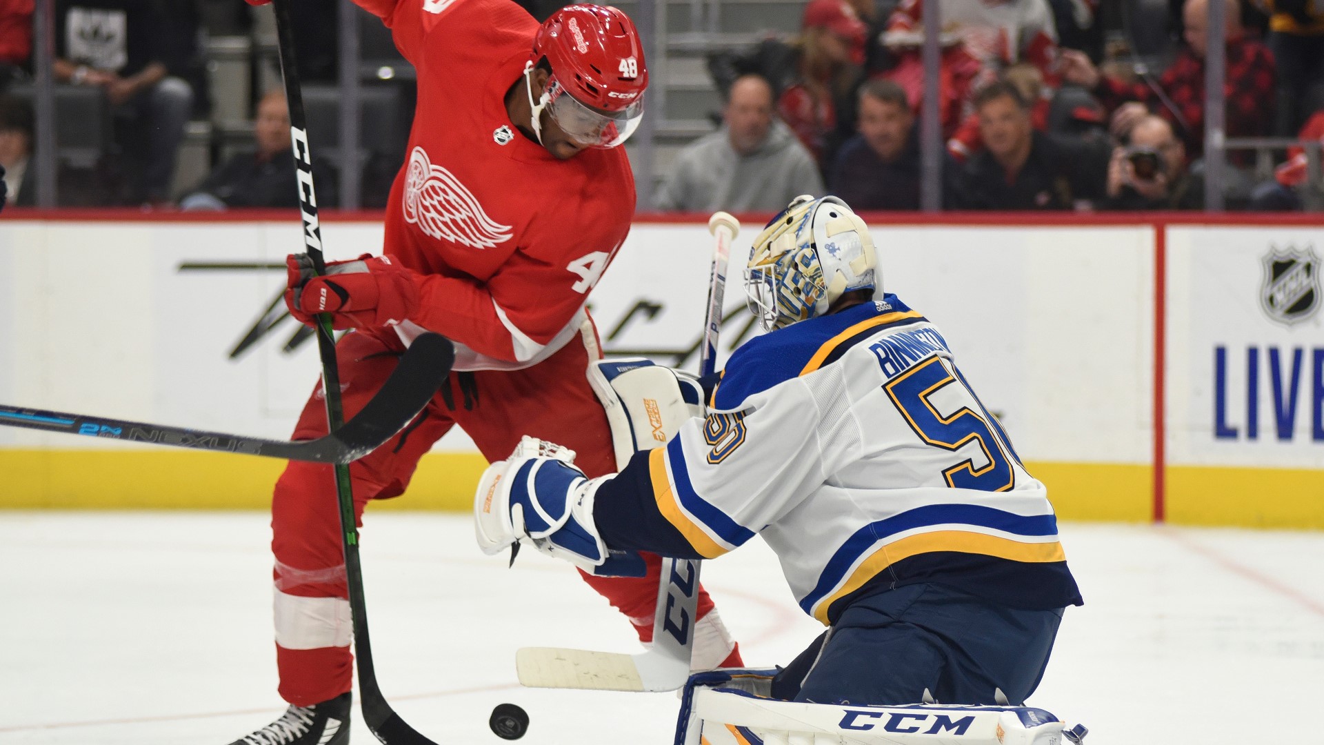 David Perron scores in OT to lift Blues past Red Wings, 5-4 | wzzm13.com