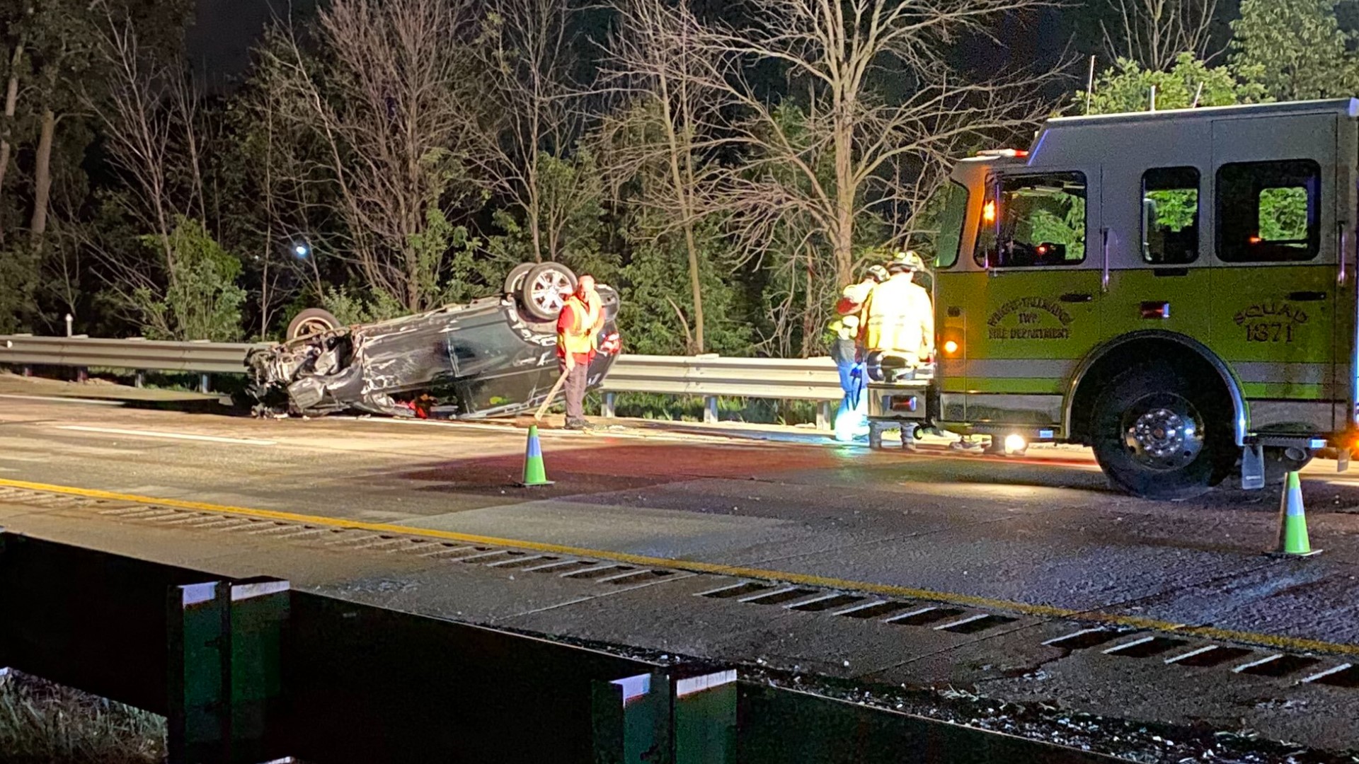 1 seriously injured after car hits guard rail, rolls multiple times ...