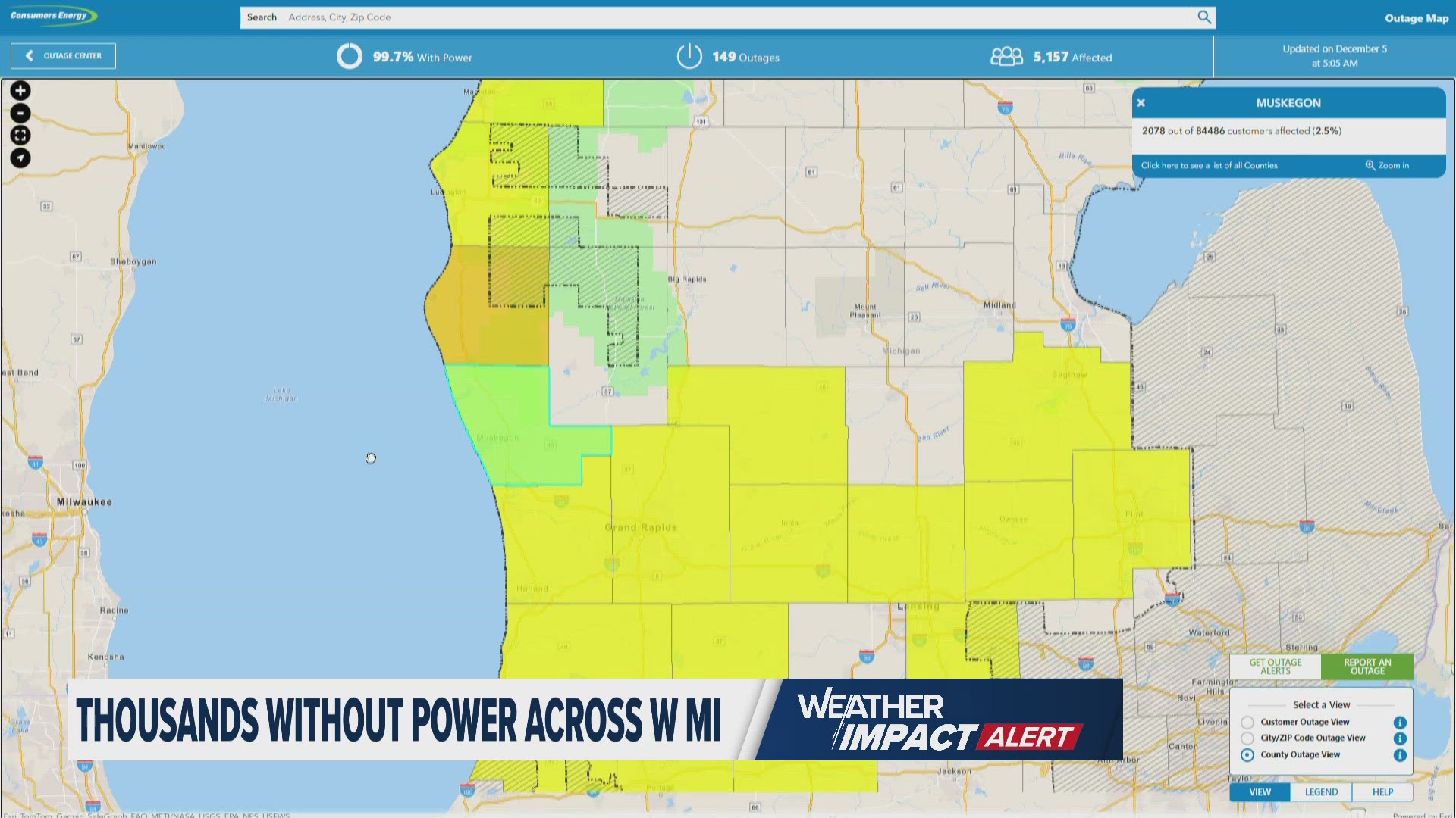 Winter storm causing power outages | wzzm13.com