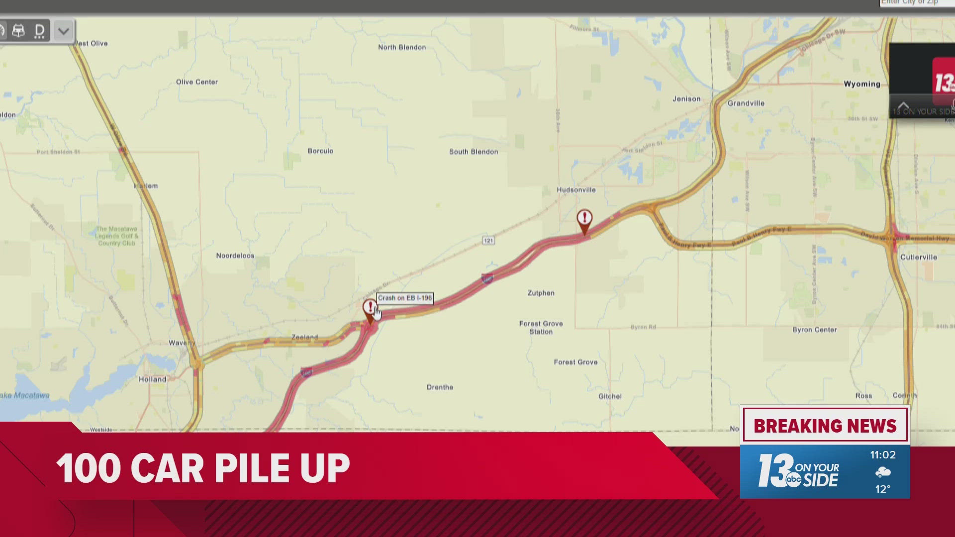 100+ car pileup reported in Ottawa County | wzzm13.com