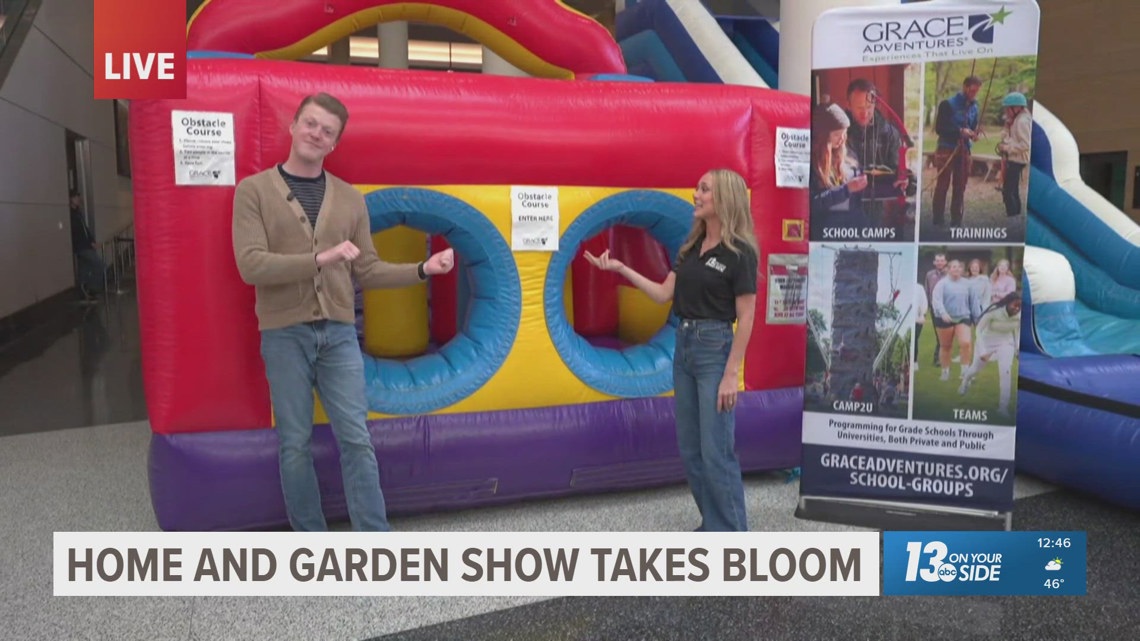 Tanner and Sam compete in an obstacle course at the Home & Garden Show ...
