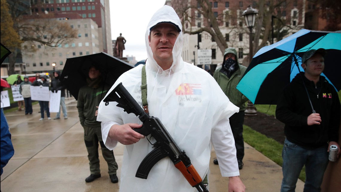 Hundreds gather in Lansing to protest stay at home orders | wzzm13.com