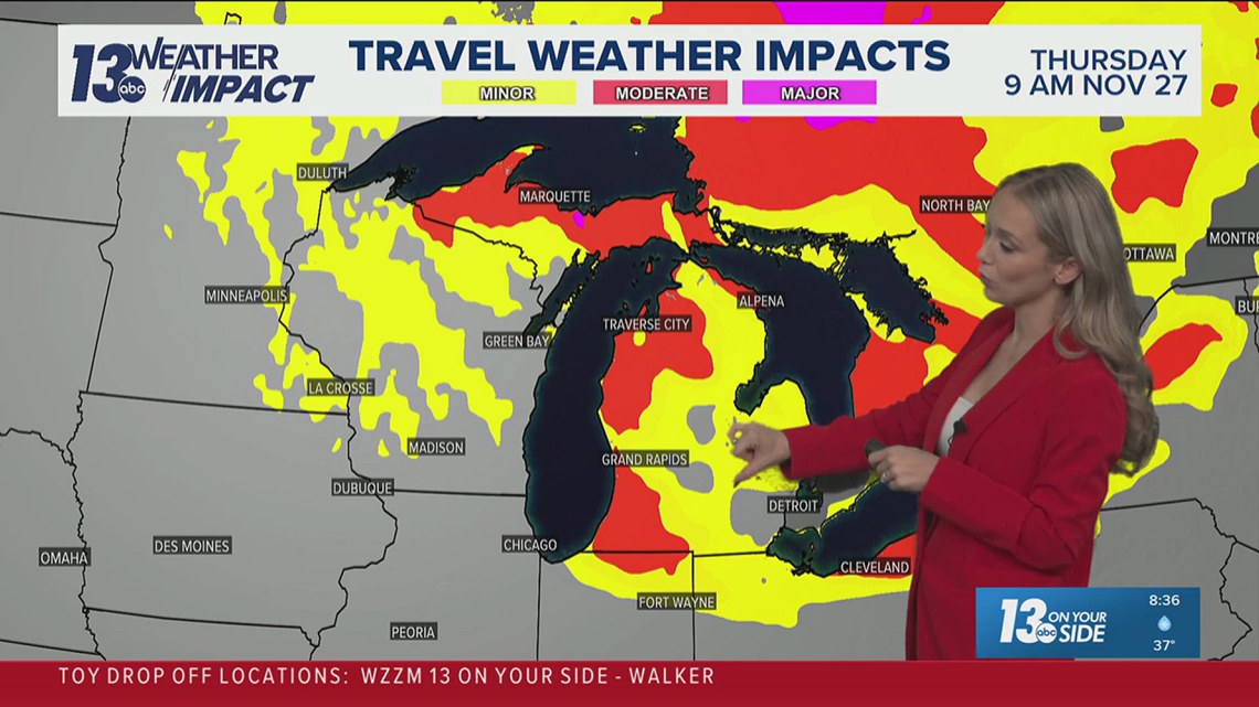 Latest West Michigan Winter Storm Thanksgiving Forecast Wzzm13