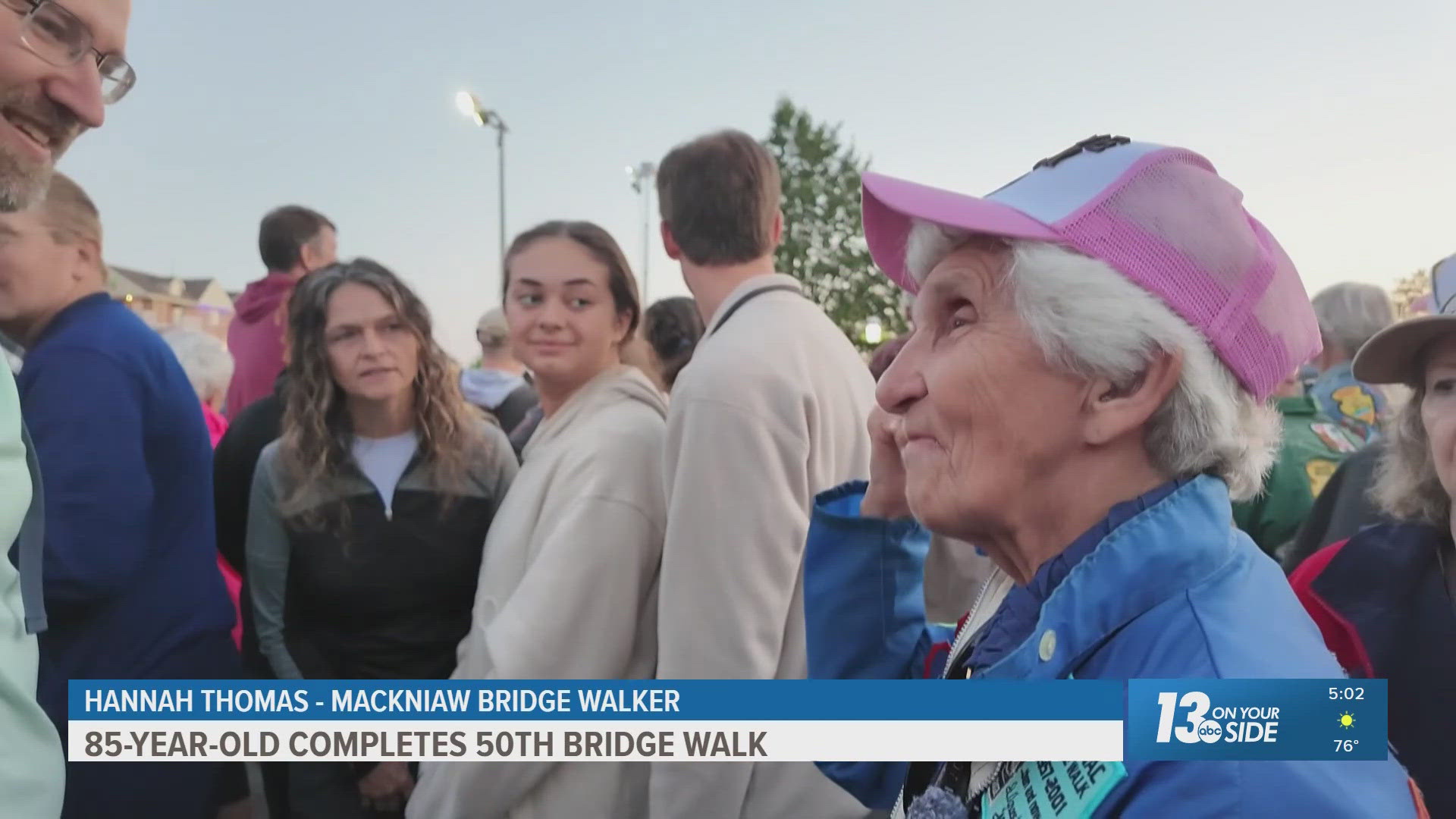 85-year-old woman completes 50th Mackinac Bridge walk | wzzm13.com