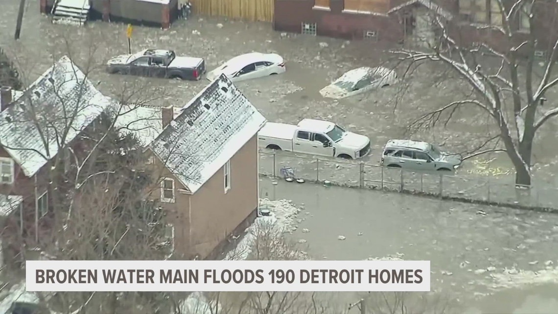 Water main break floods Detroit neighborhoods | wzzm13.com