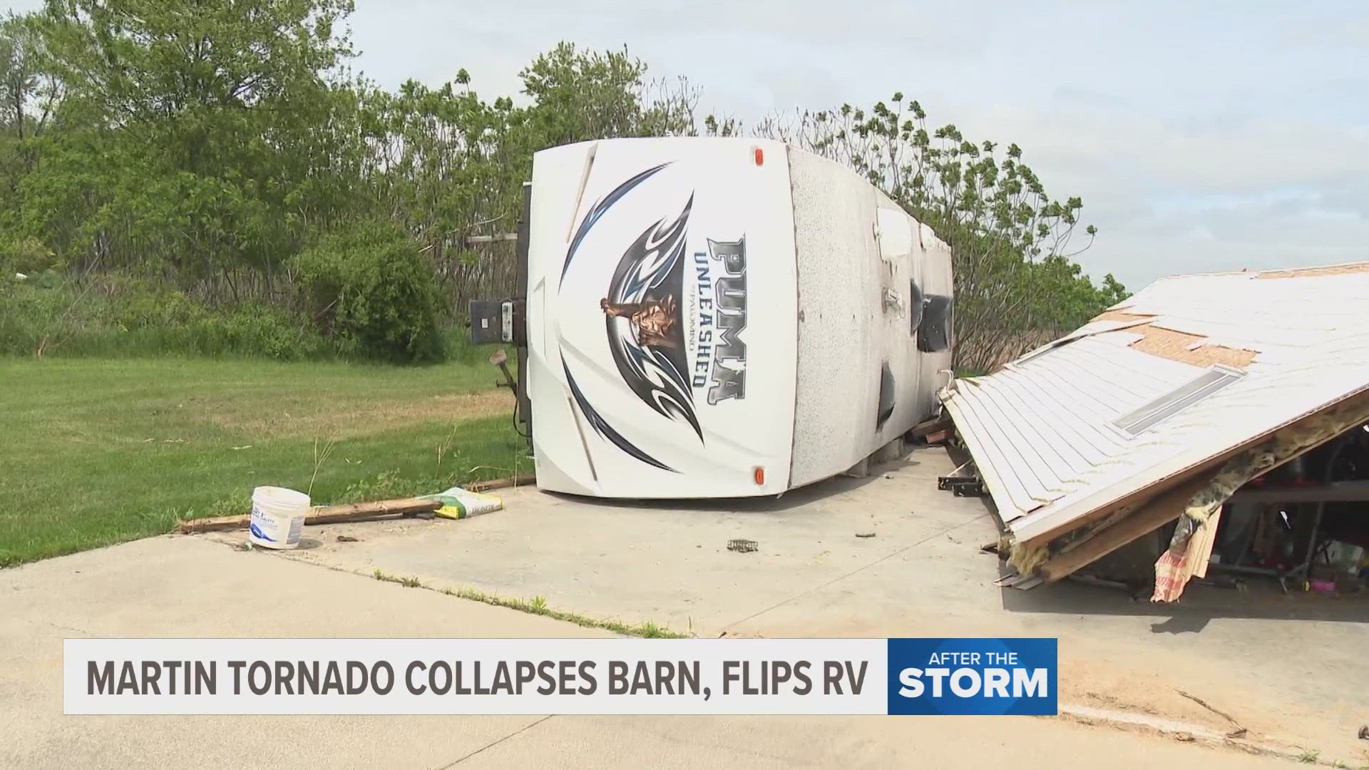 Barn, RV some of many possessions damaged after Martin tornado | wzzm13.com