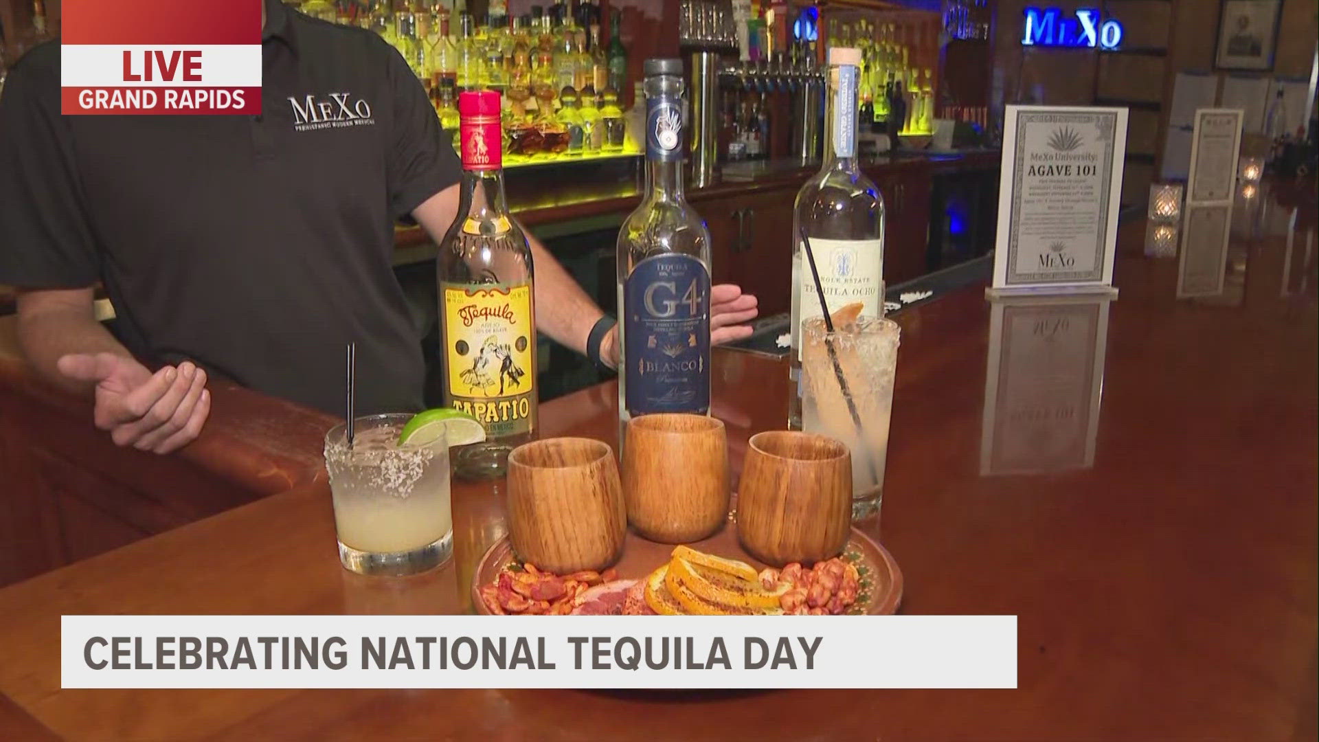 Mixing up some cocktails at MeXo for National Tequila Day | wzzm13.com