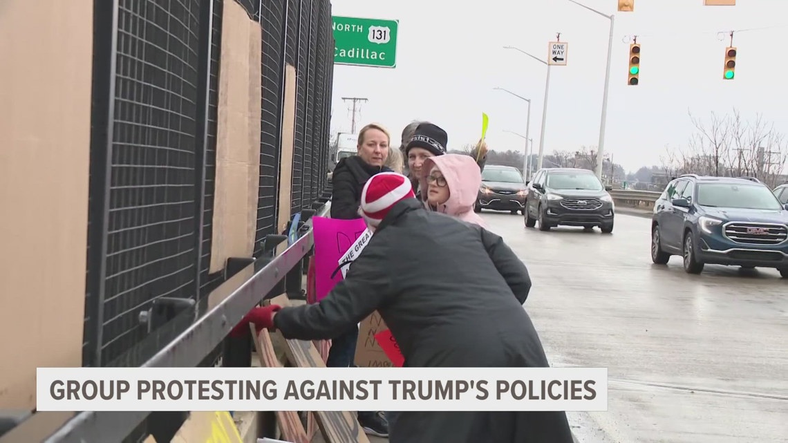 Political activists protest Trump policies in Grand Rapids | wzzm13.com