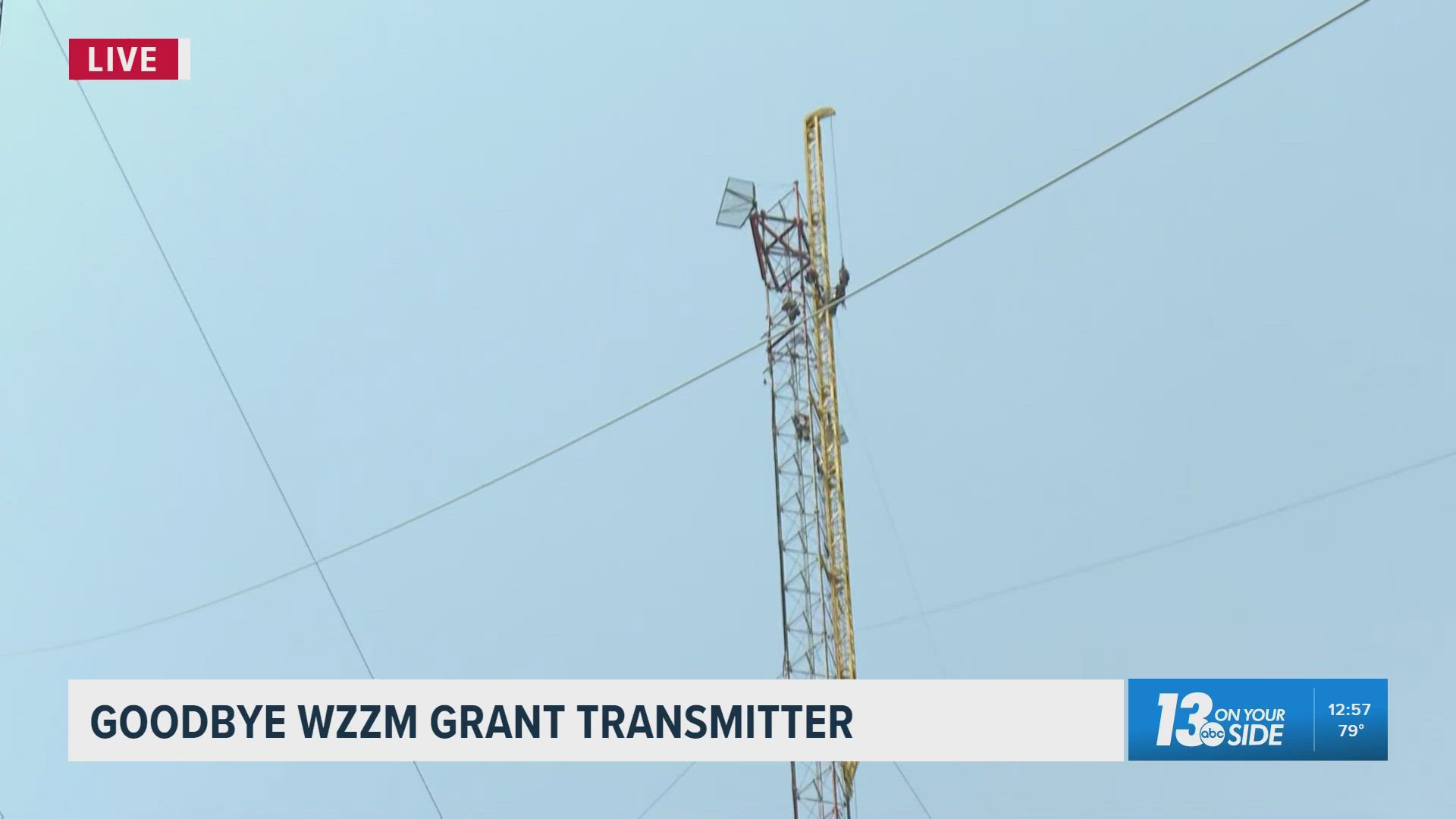 Crews dismantling WZZM tower in Grant | wzzm13.com