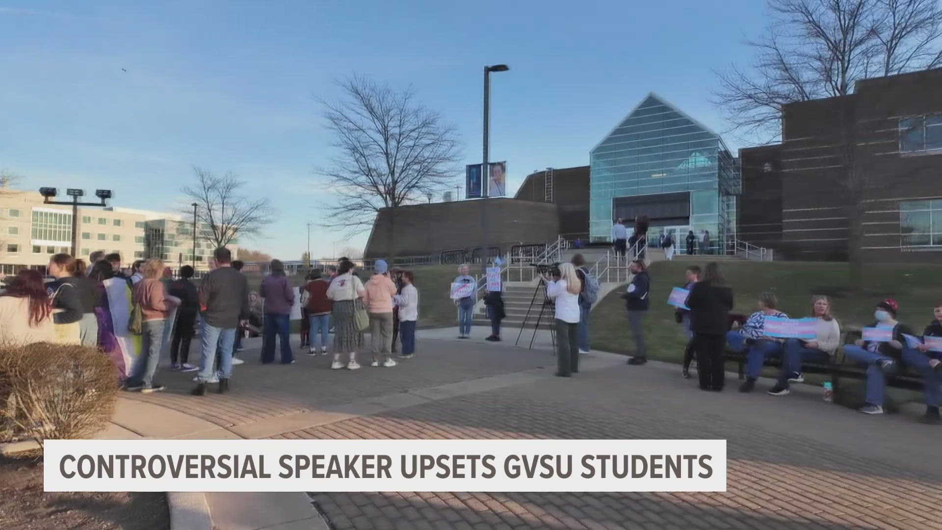 GVSU students protest against controversial 'former trans kid' speaker ...