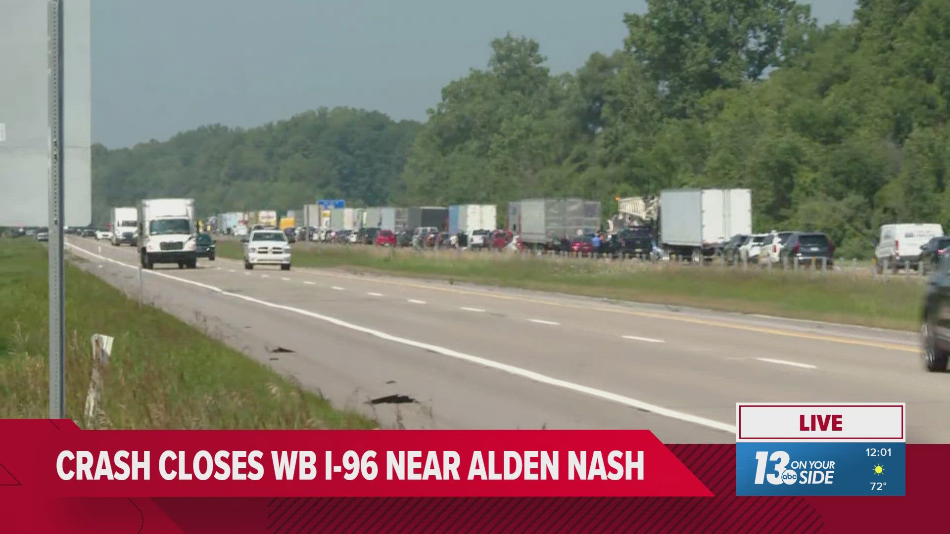 Crash closes westbound I-96 near Alden Nash | wzzm13.com