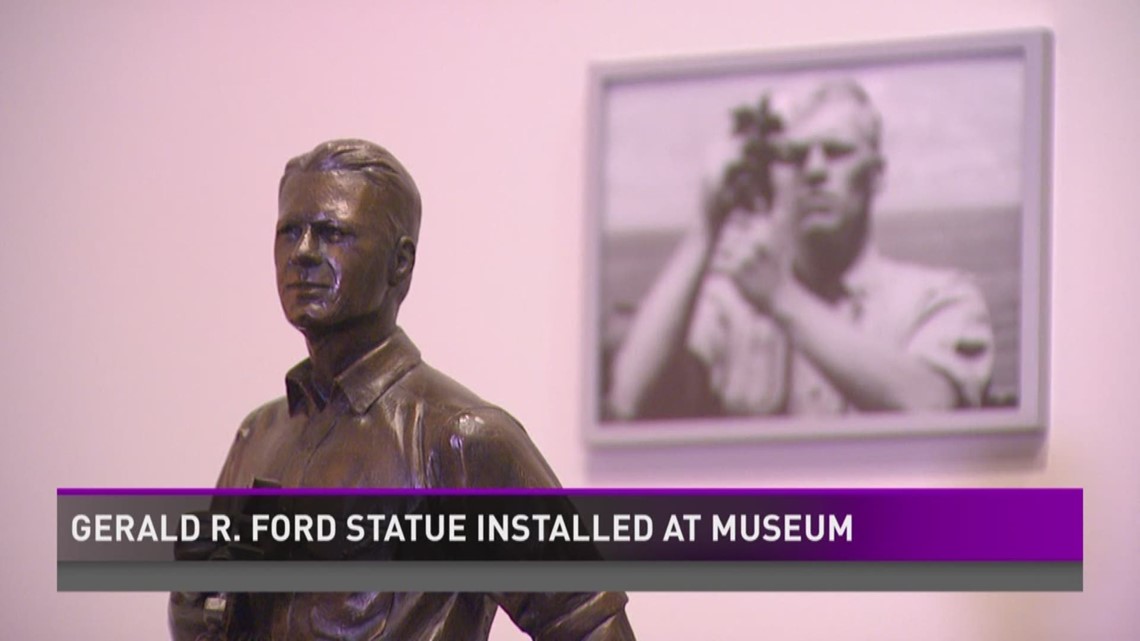 Gerald R. Ford statue installed at musuem | wzzm13.com