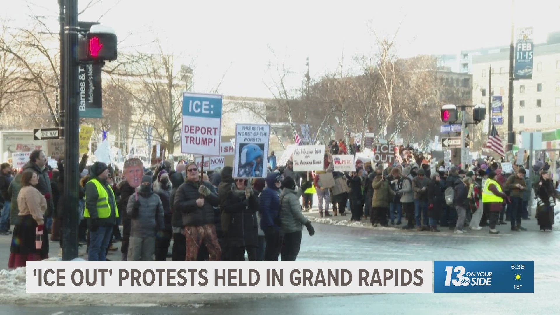 'ICE Out' protests continue in downtown Grand Rapids | wzzm13.com