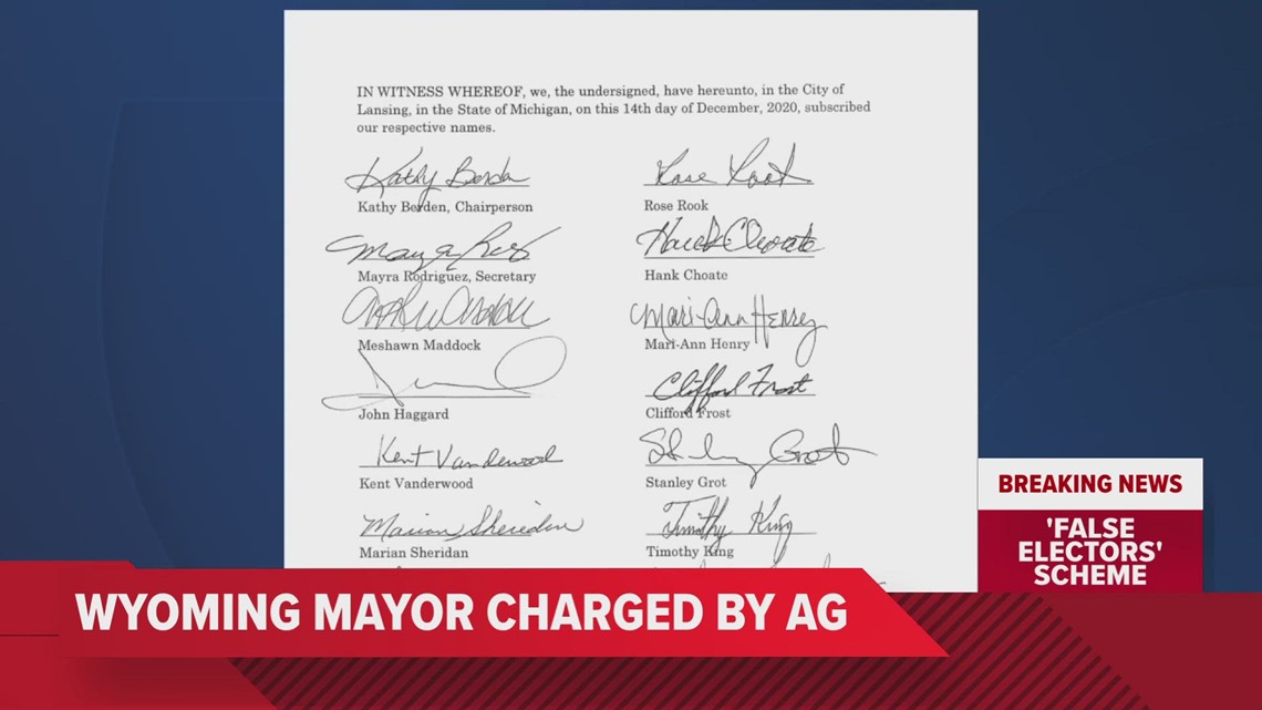Former Michigan GOP Chair, Wyoming mayor charged in 'take electors ...