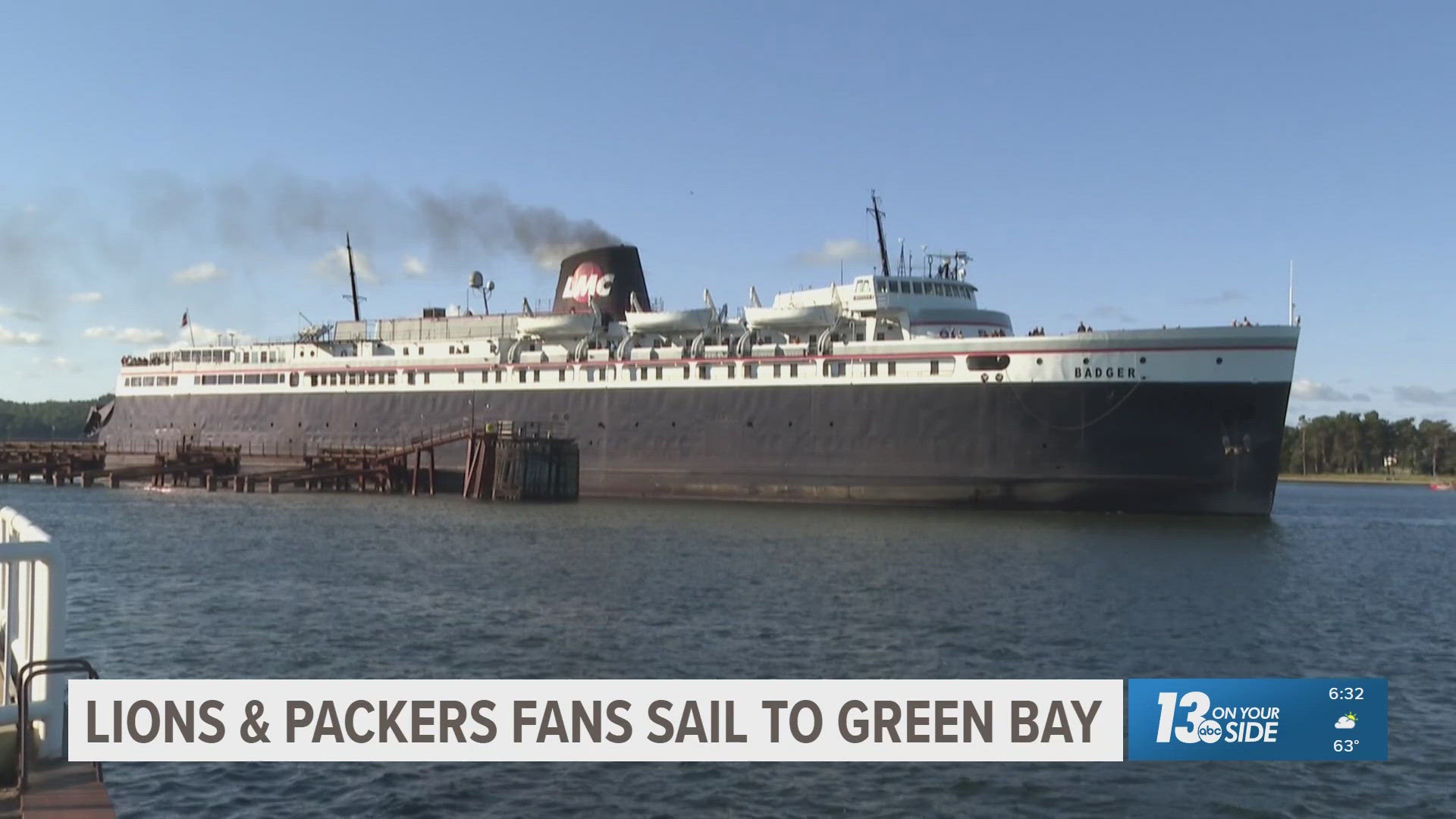 Football fans sail to Lambeau Field on the SS Badger to see Lions play ...