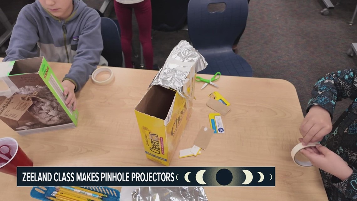 Zeeland class makes pinhole projectors ahead of solar eclipse | wzzm13.com