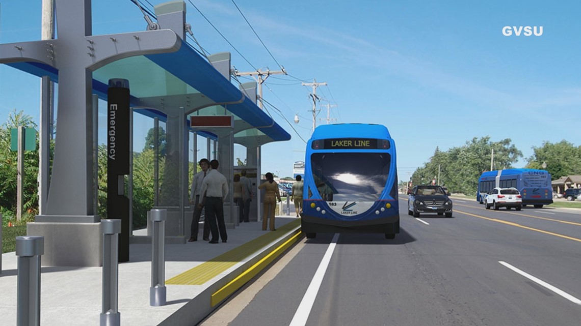 Laker Line's new 60' buses unveiled in community celebration | wzzm13.com