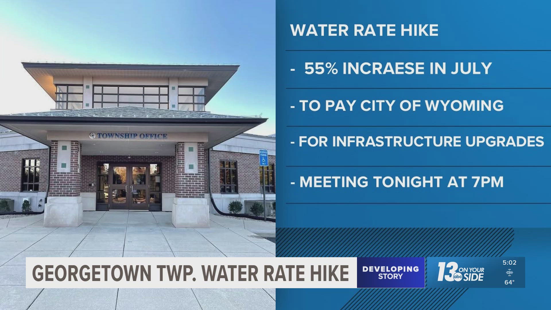 Georgetown Twp. residents raise concerns over water bill hike | wzzm13.com