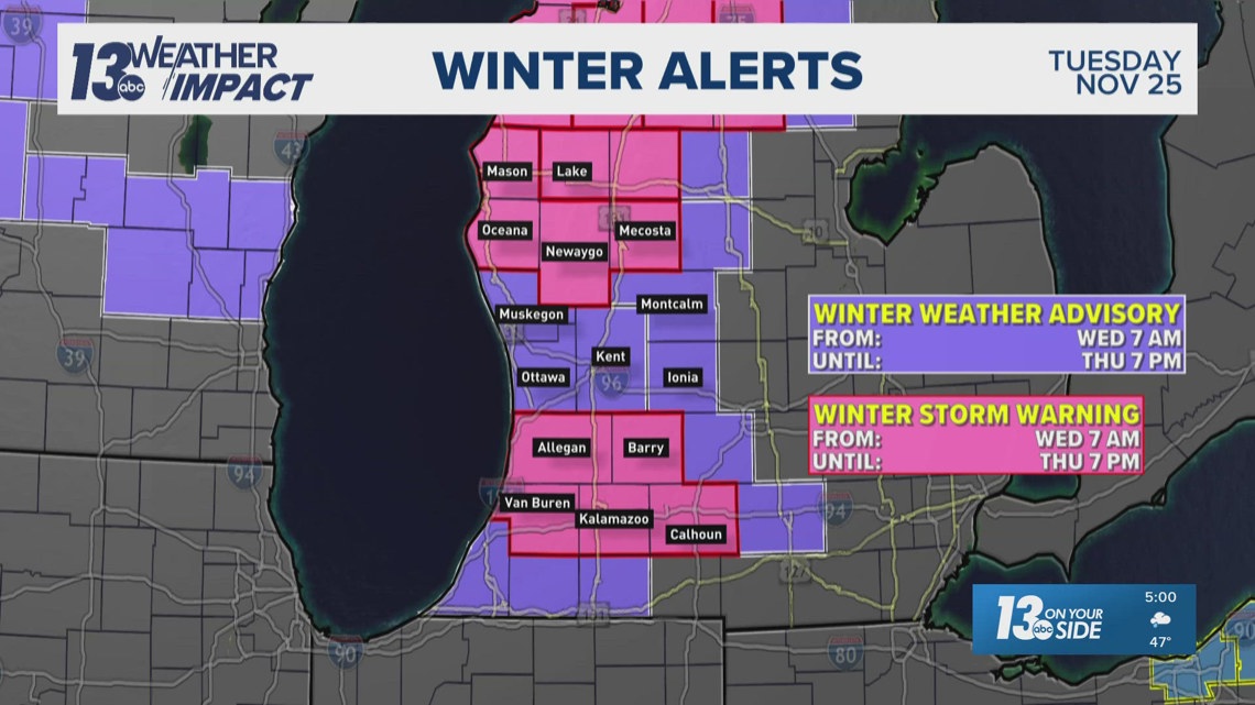 Winter Storm Warnings, Winter Storm Advisories starting Wednesday into ...