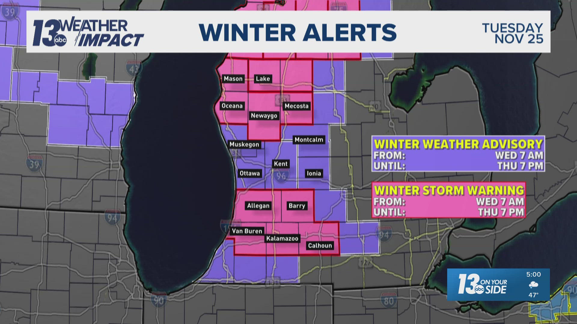 Winter Storm Warnings, Winter Storm Advisories starting Wednesday into ...