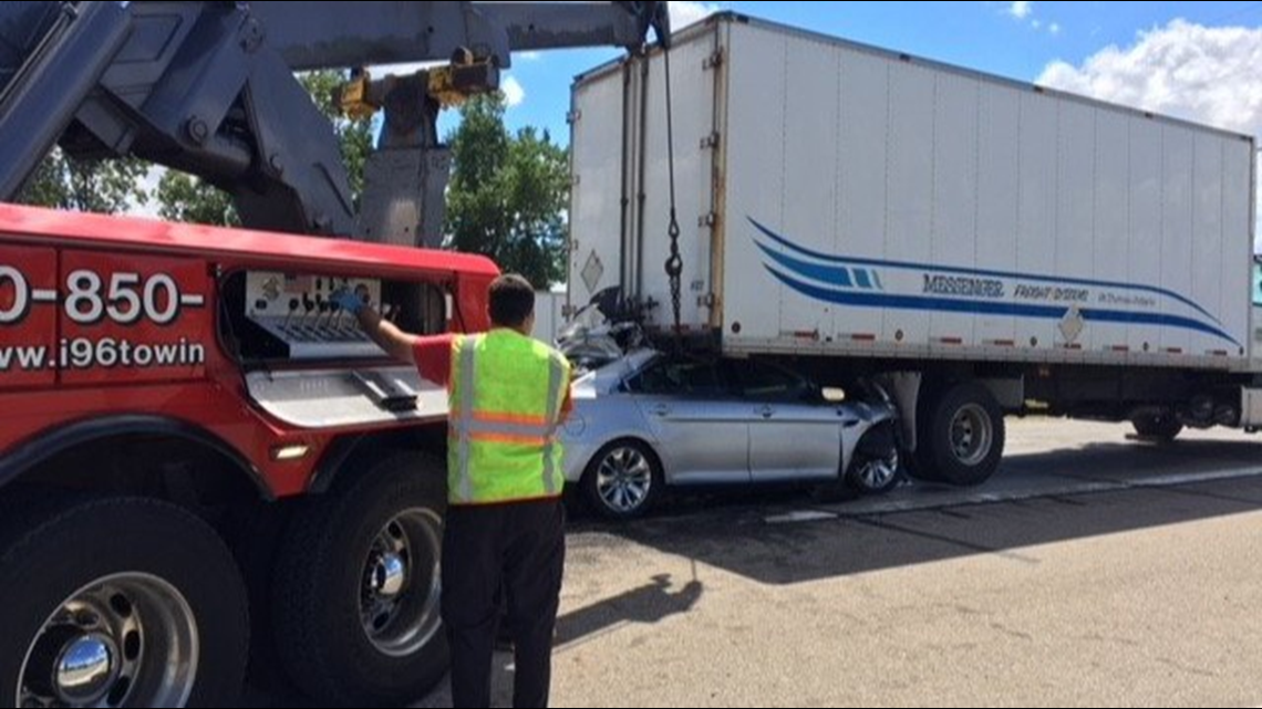 One person killed when car crashes into truck on WB I-96 near Grand ...