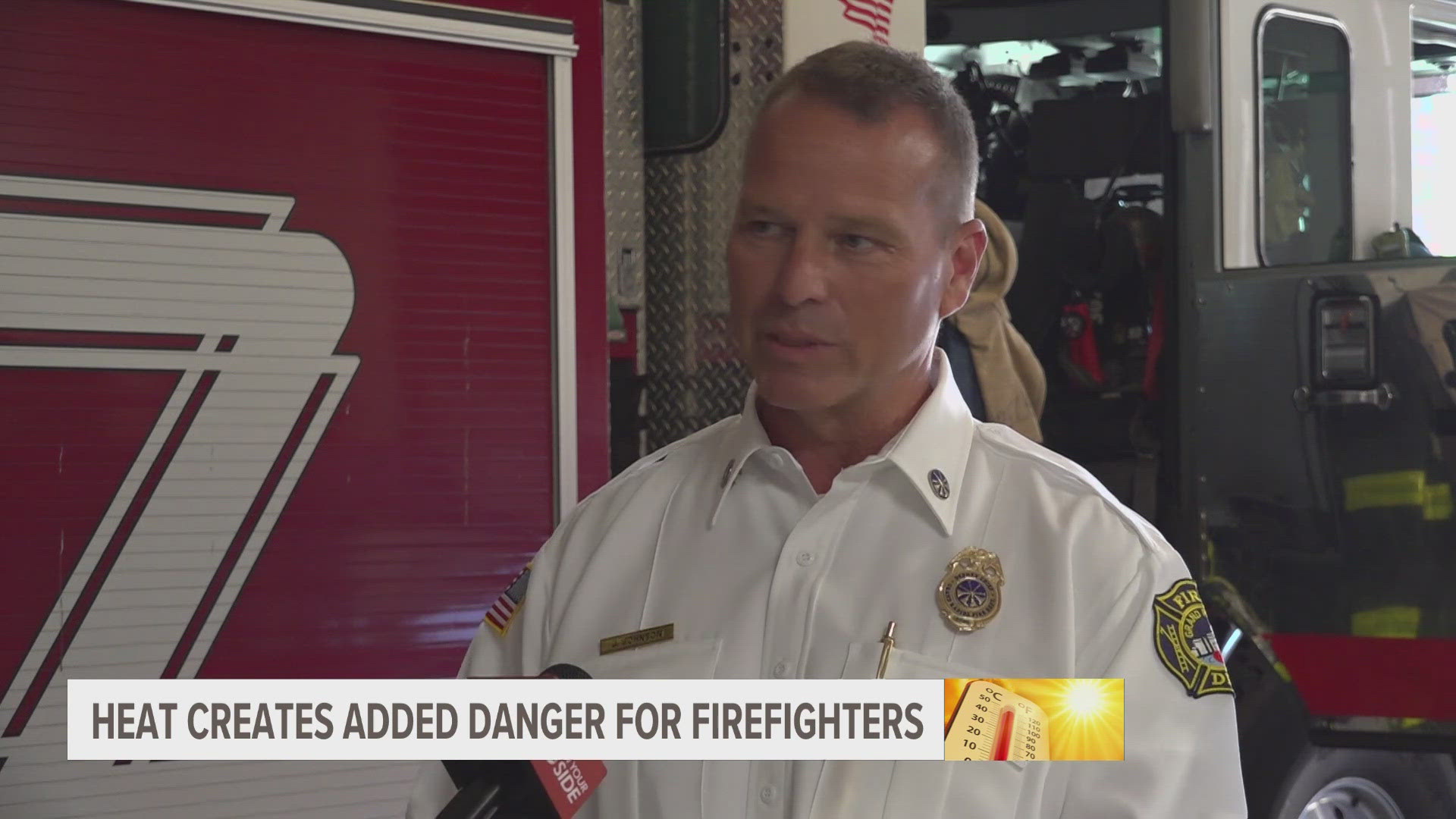 Firefighters in West Michigan battle heat on duty | wzzm13.com