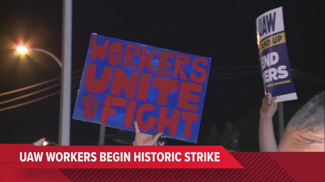 UAW union goes on strike against Detroit's 3 automakers for first time ...