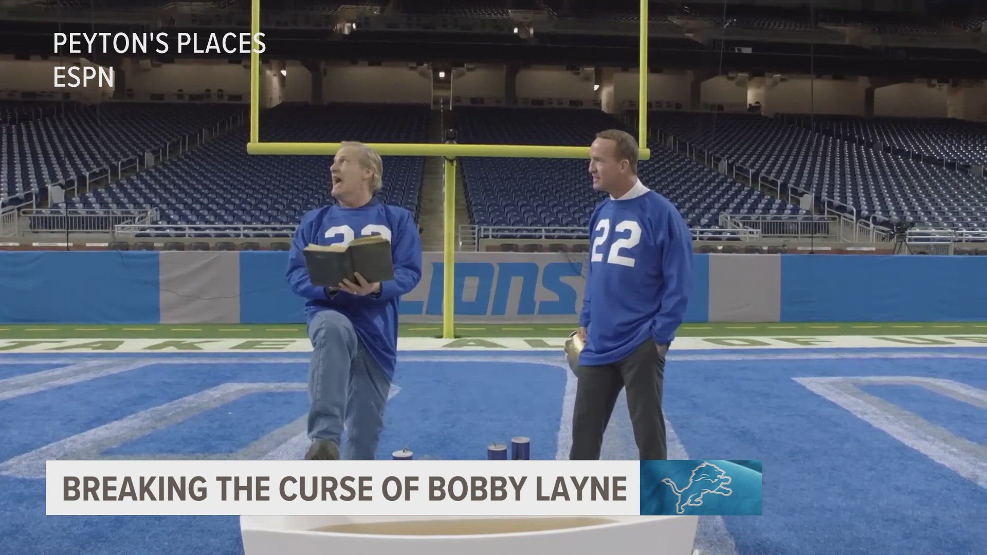 Jeff Daniels and Peyton Manning break the Detroit Lions 'Curse of Bobby ...