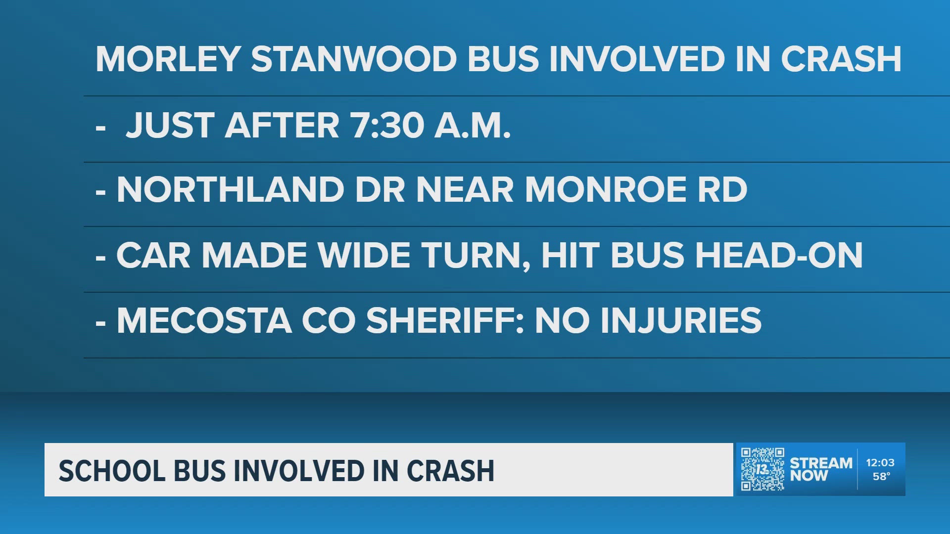 Car making turn strikes Morley Stanwood Community Schools bus head-on ...