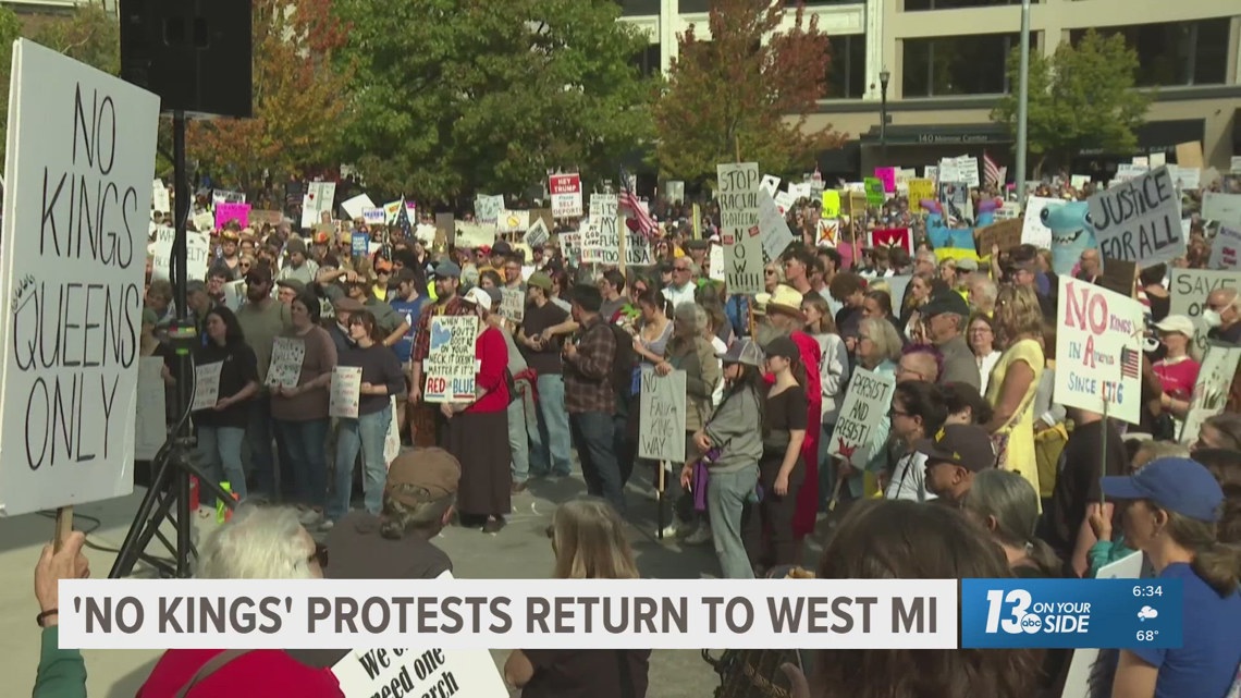 'No Kings' protest packs Grand Rapids | wzzm13.com