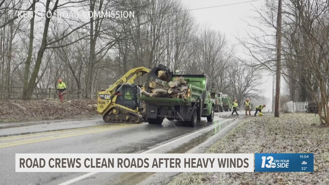Kent County road crews working to clear roads after strong winds ...