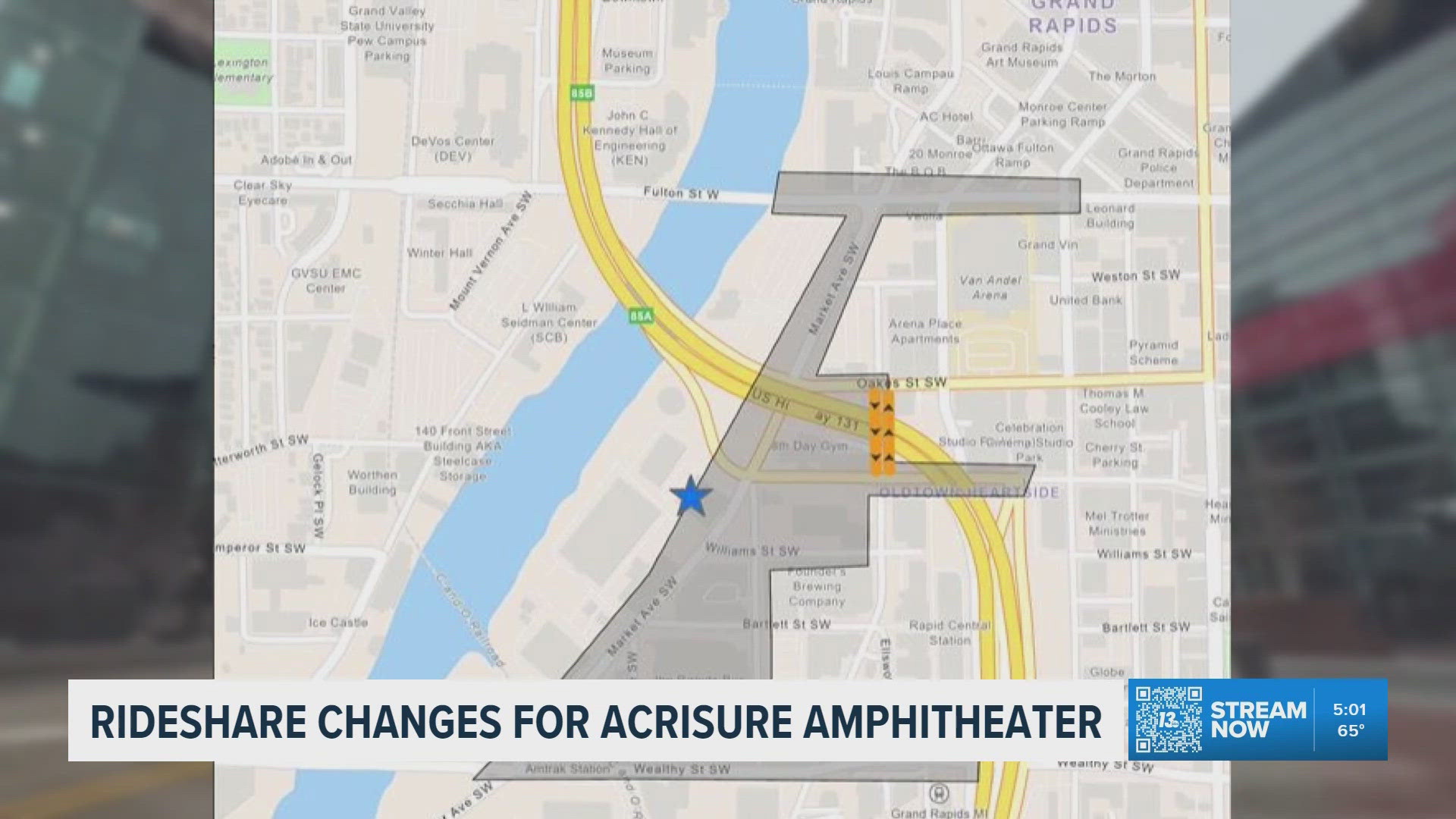If you're taking an Uber or Lyft to the Grand Rapids amphitheater ...