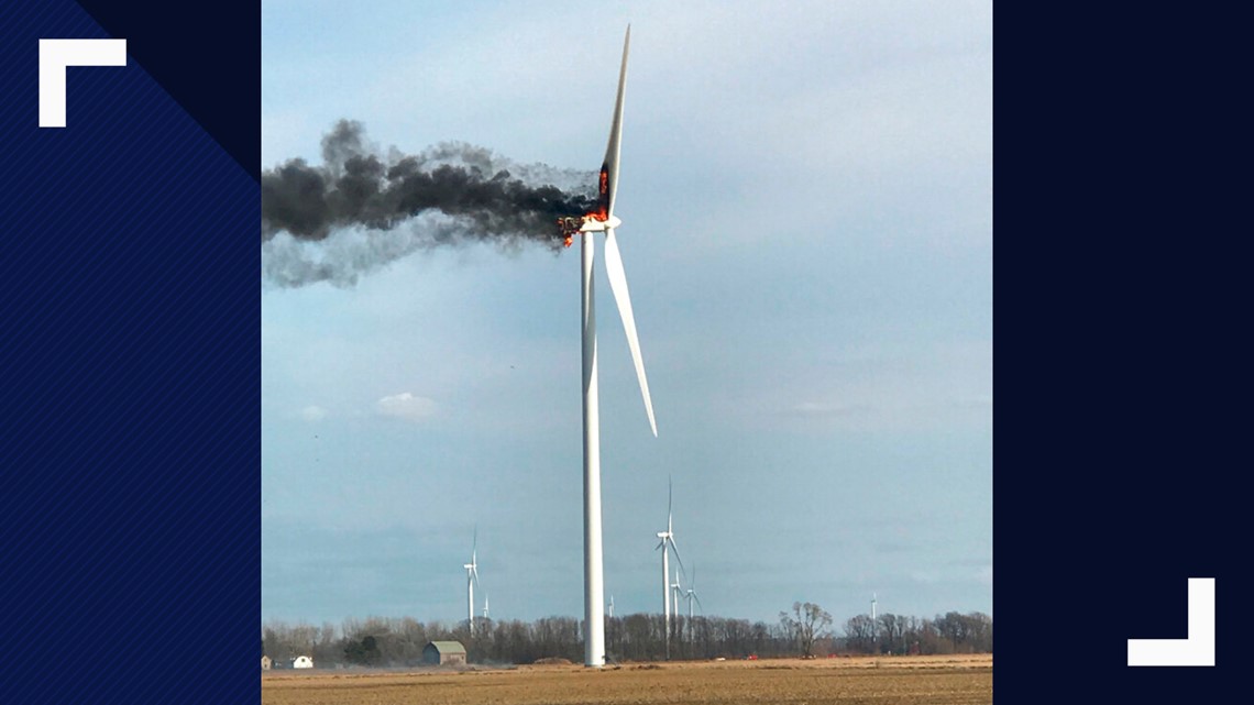 Wind turbine burns in Michigan | wzzm13.com