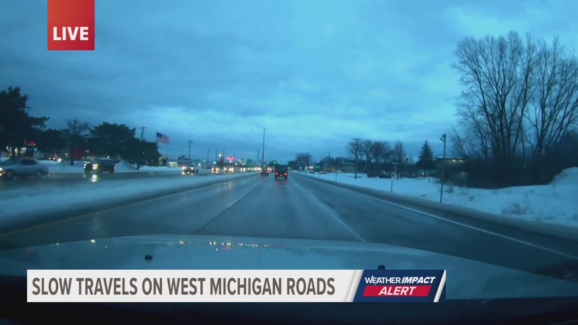 Road conditions along the lakeshore during Friday evening commute ...