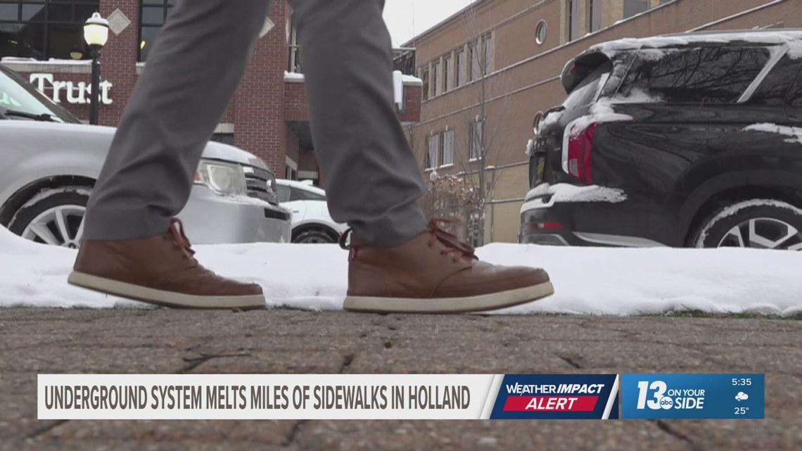 Underground system melts snow on miles of sidewalks in Holland | wzzm13.com