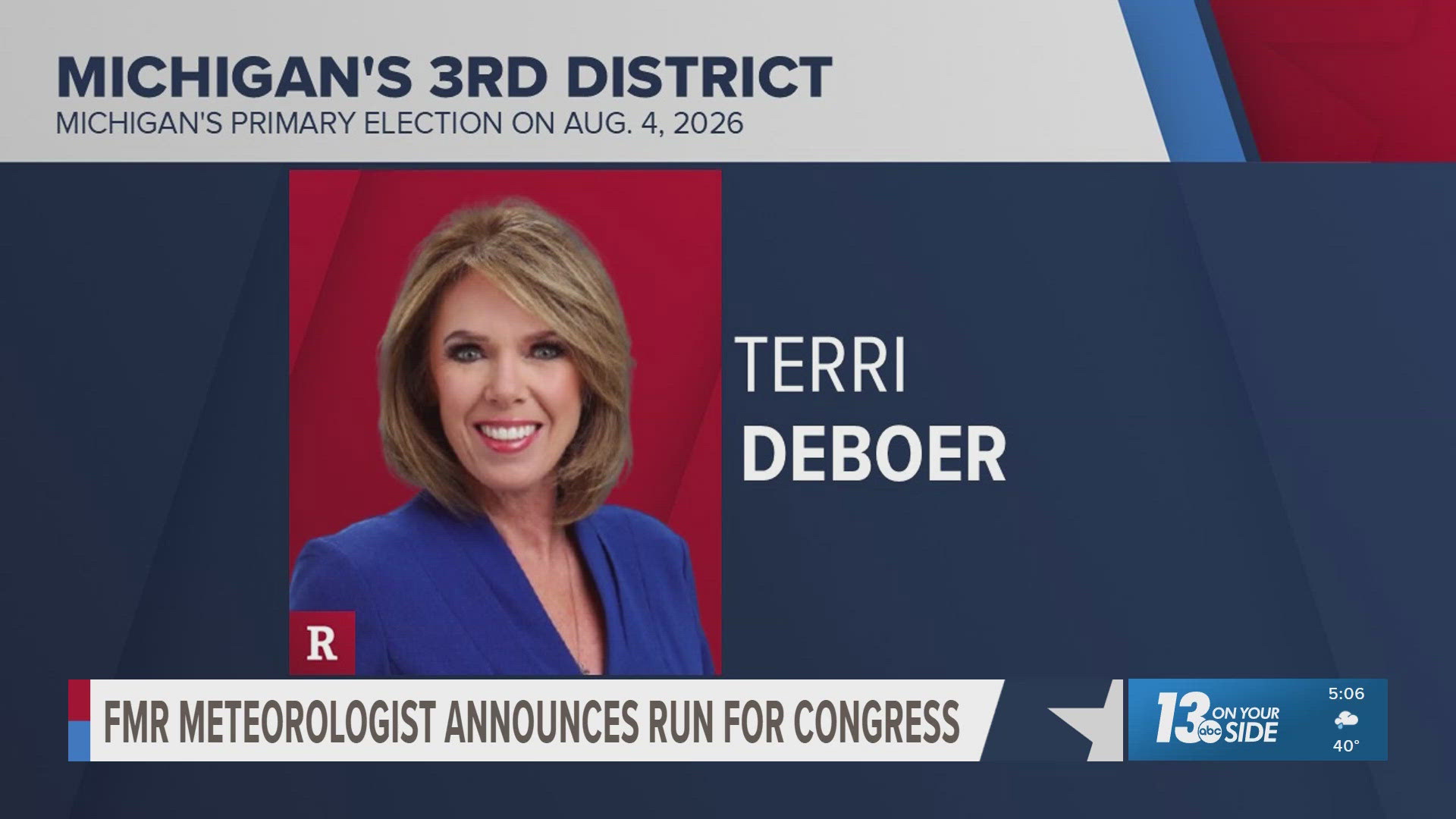 Former West Michigan meteorologist Terri DeBoer announces run for ...