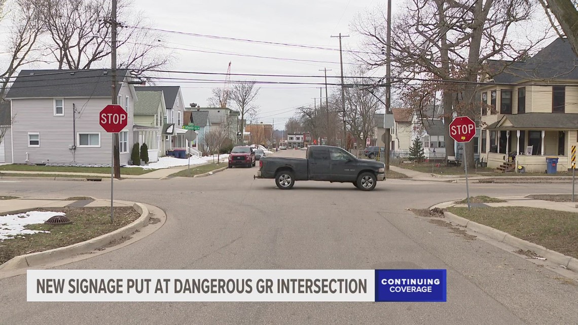 Stop sign installed at Grand Rapids intersection after multiple crashes ...