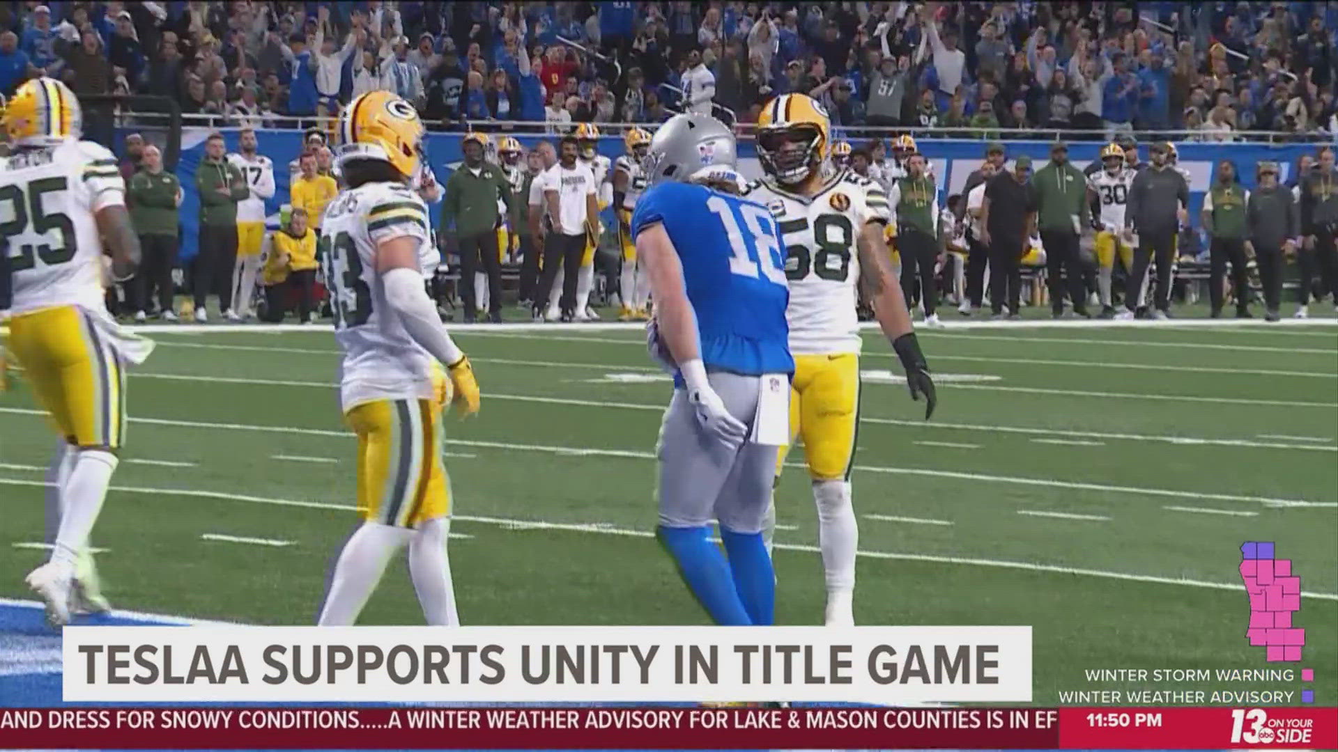 Isaac Teslaa cheers on alma mater at Ford Field | wzzm13.com