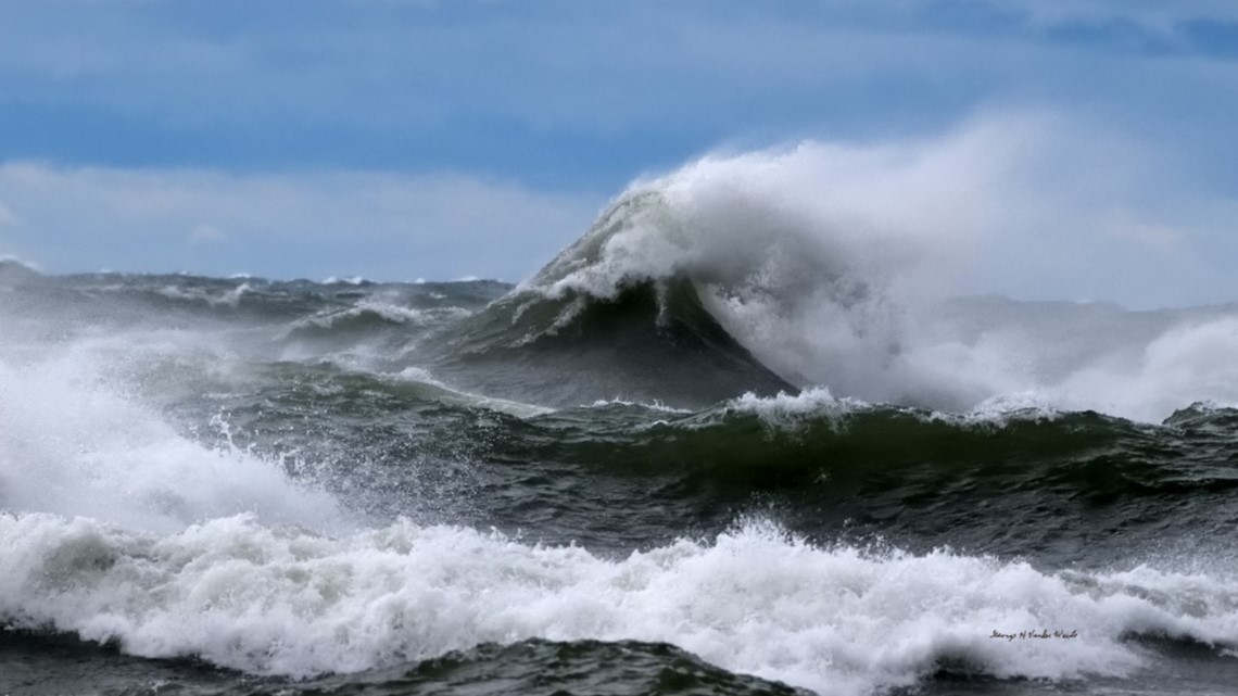 Photos: Fall storm stirs up high waves on Lake Michigan | wzzm13.com