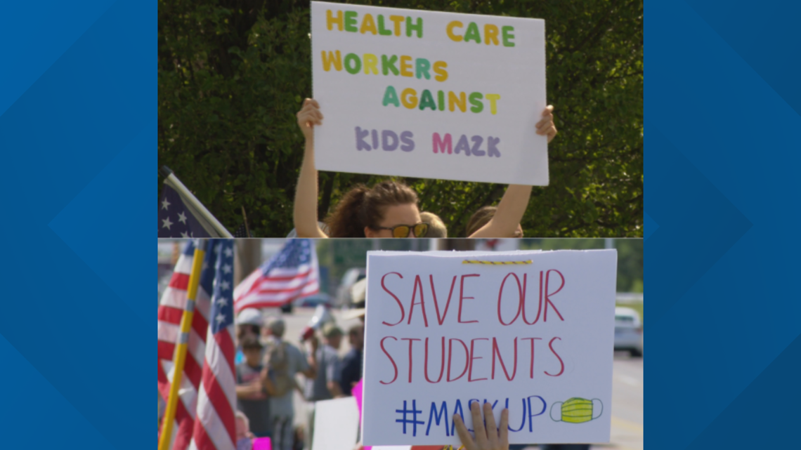 'It's emotional': Two-sided mask rally brings passion to Kent County ...