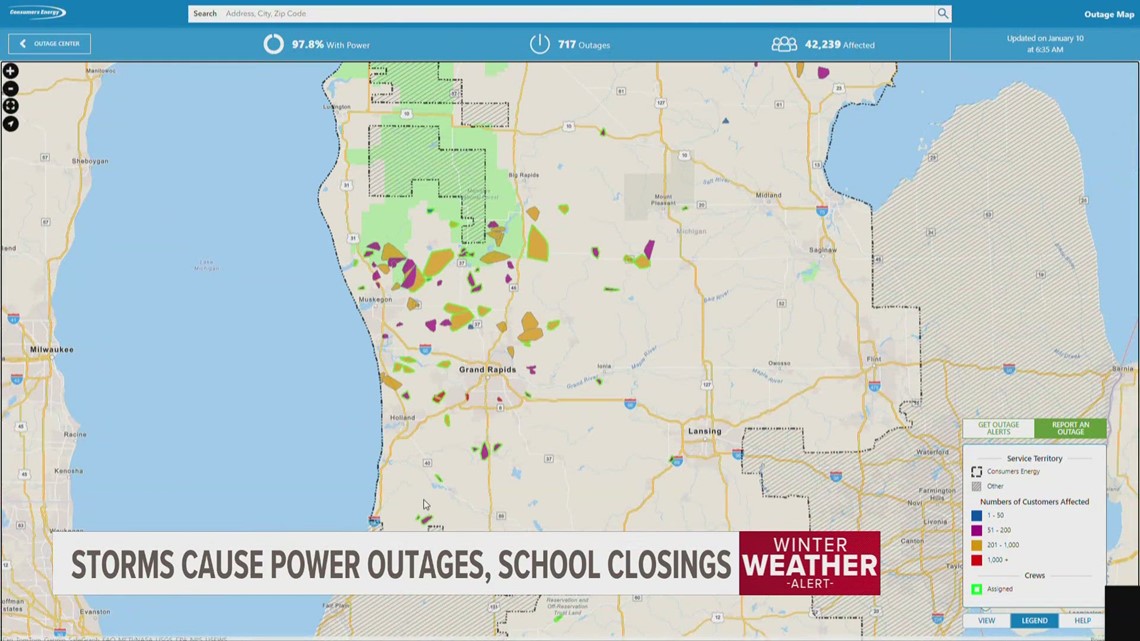 Winter weather causing power outages, school closures | wzzm13.com