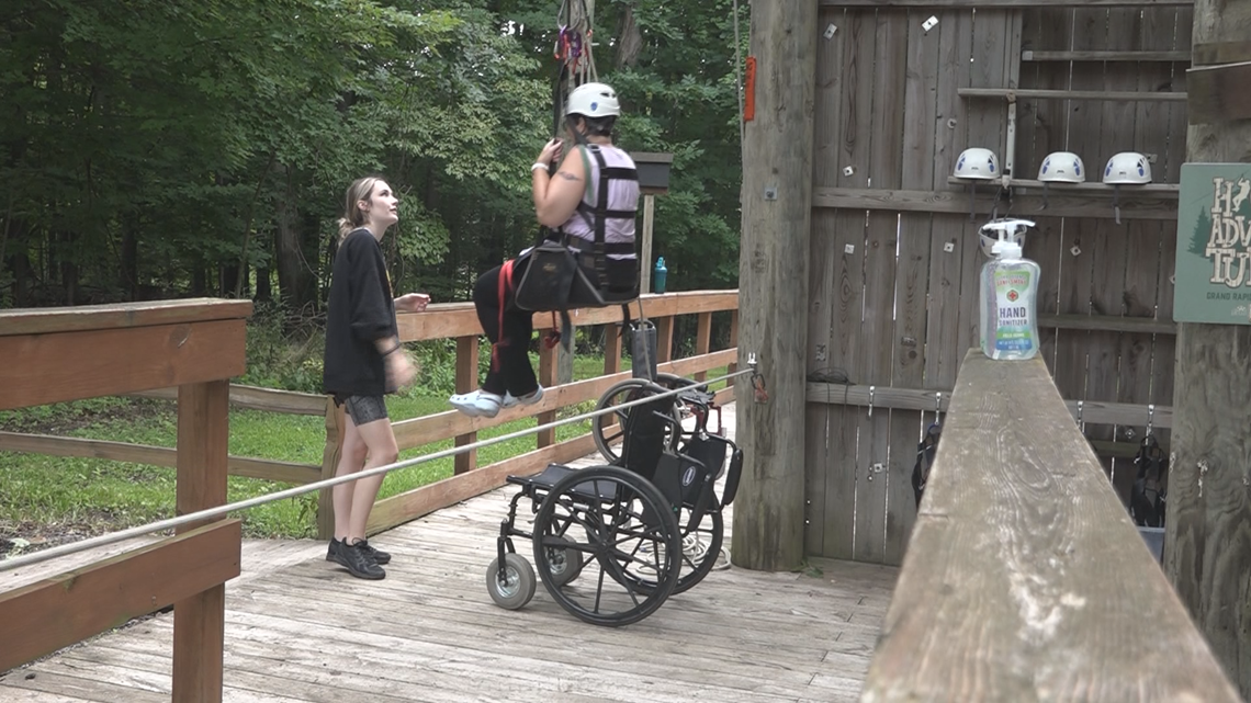 'I can't walk, but I can fly': Adaptive ziplining program sends ...