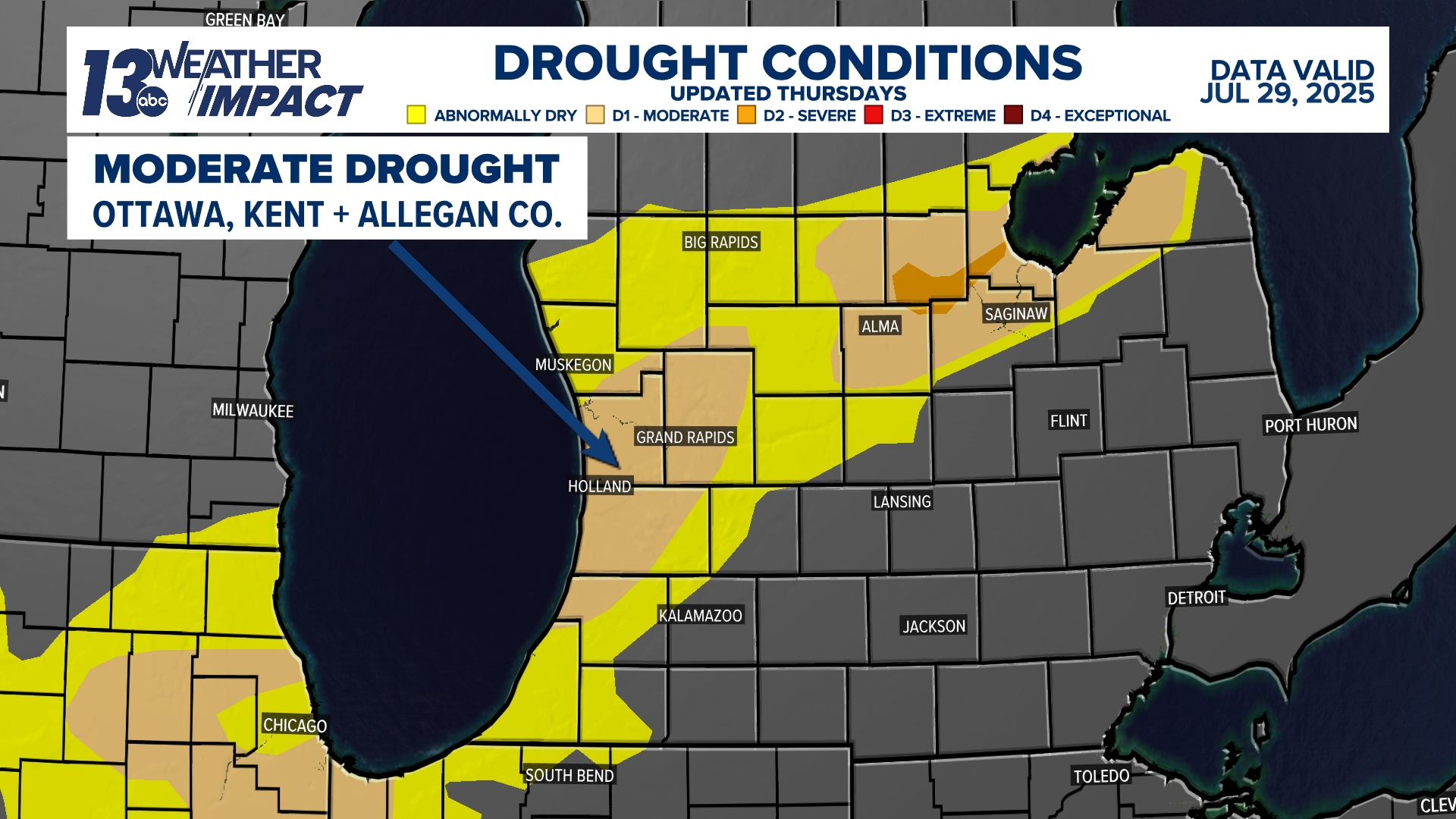 Midweek rainfall boosts West Michigan's monthly and seasonal totals ...