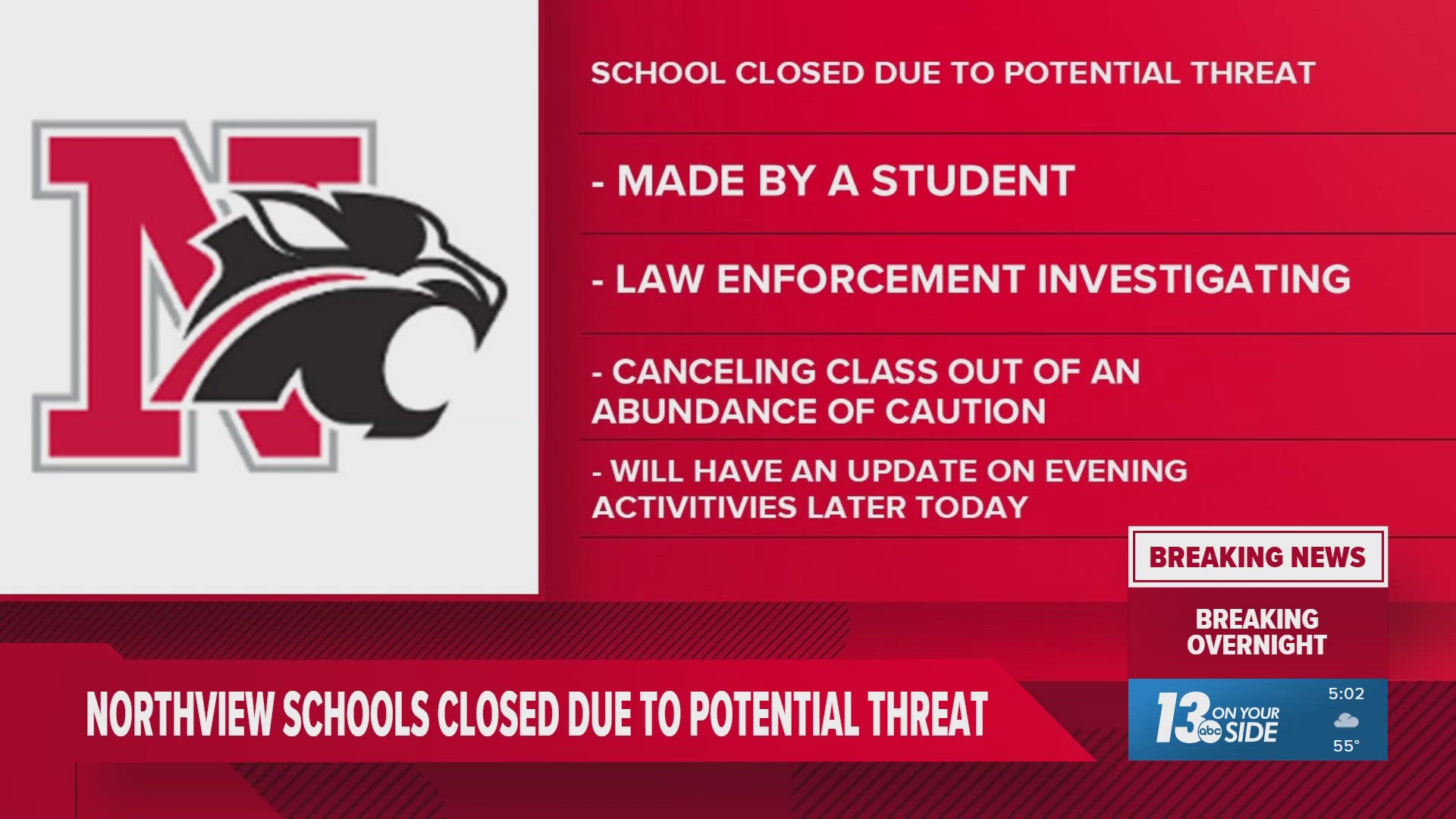 Northview schools closed Friday after student allegedly makes threat ...
