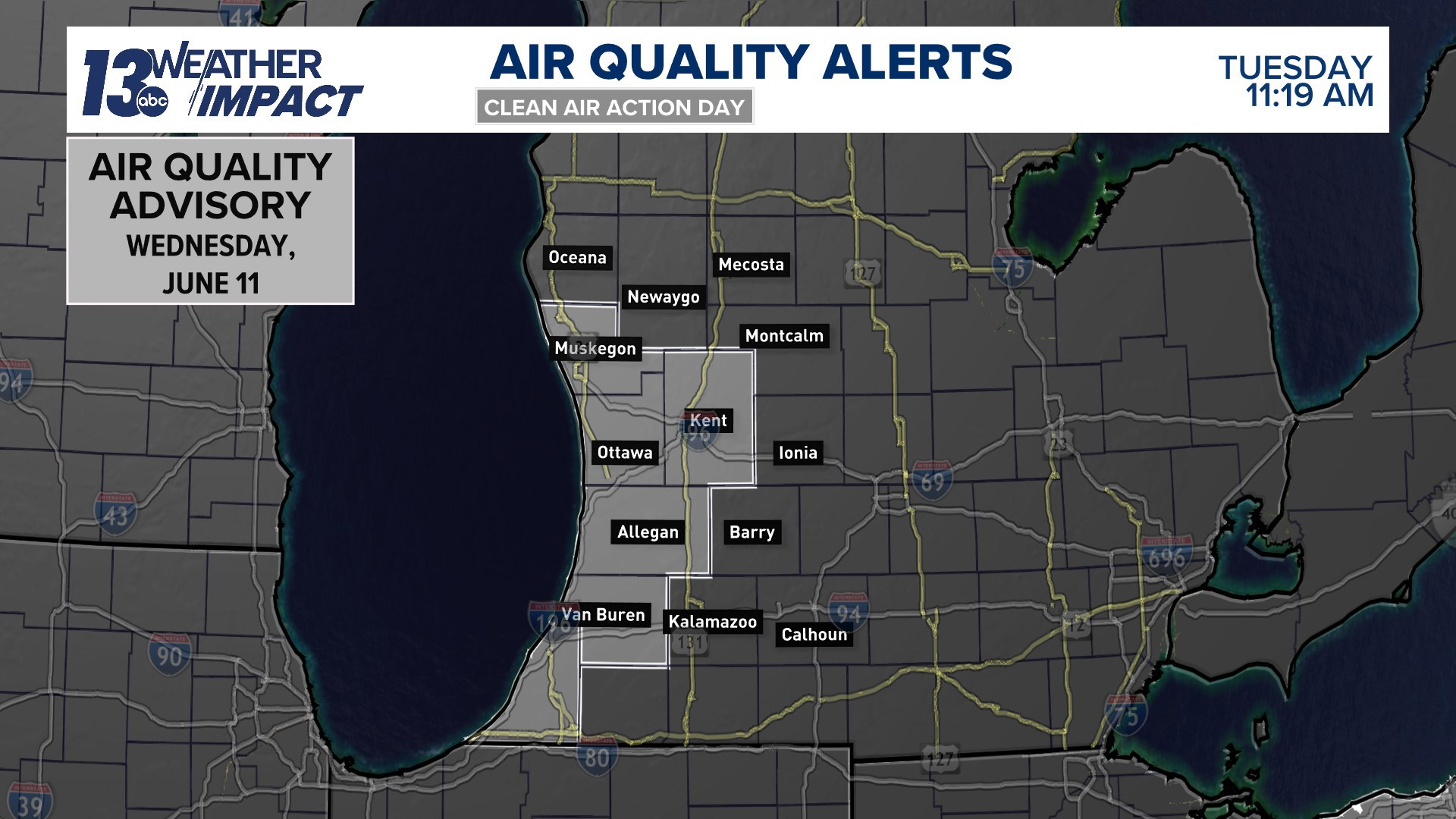 Air quality advisory in West Michigan for June 11 | wzzm13.com