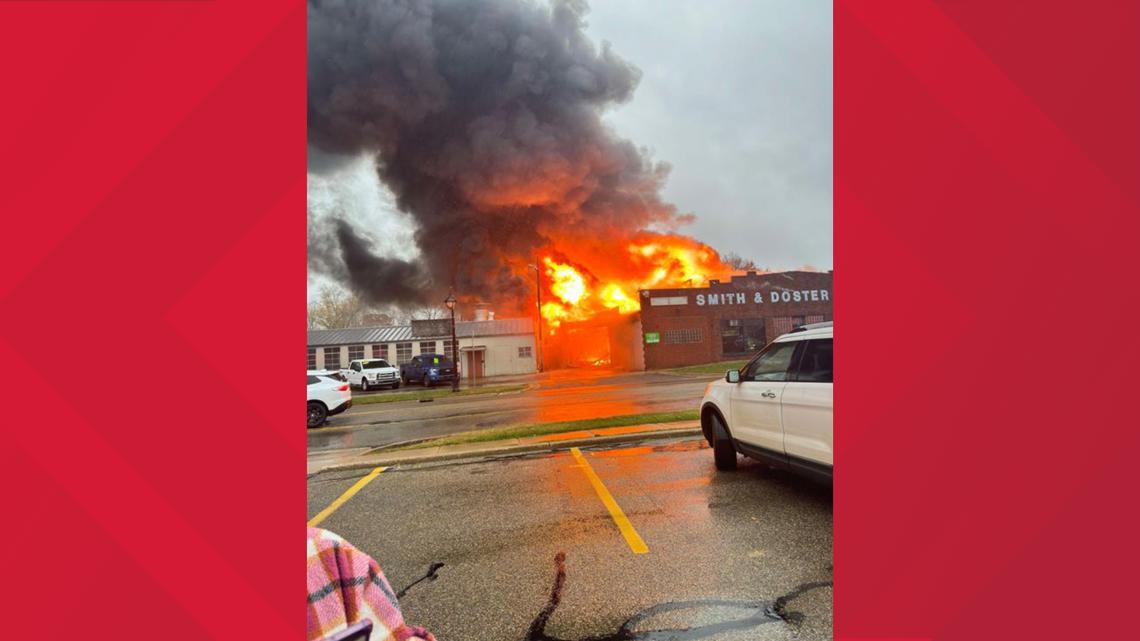 Fire at an auto repair shop in Delton, Michigan | wzzm13.com