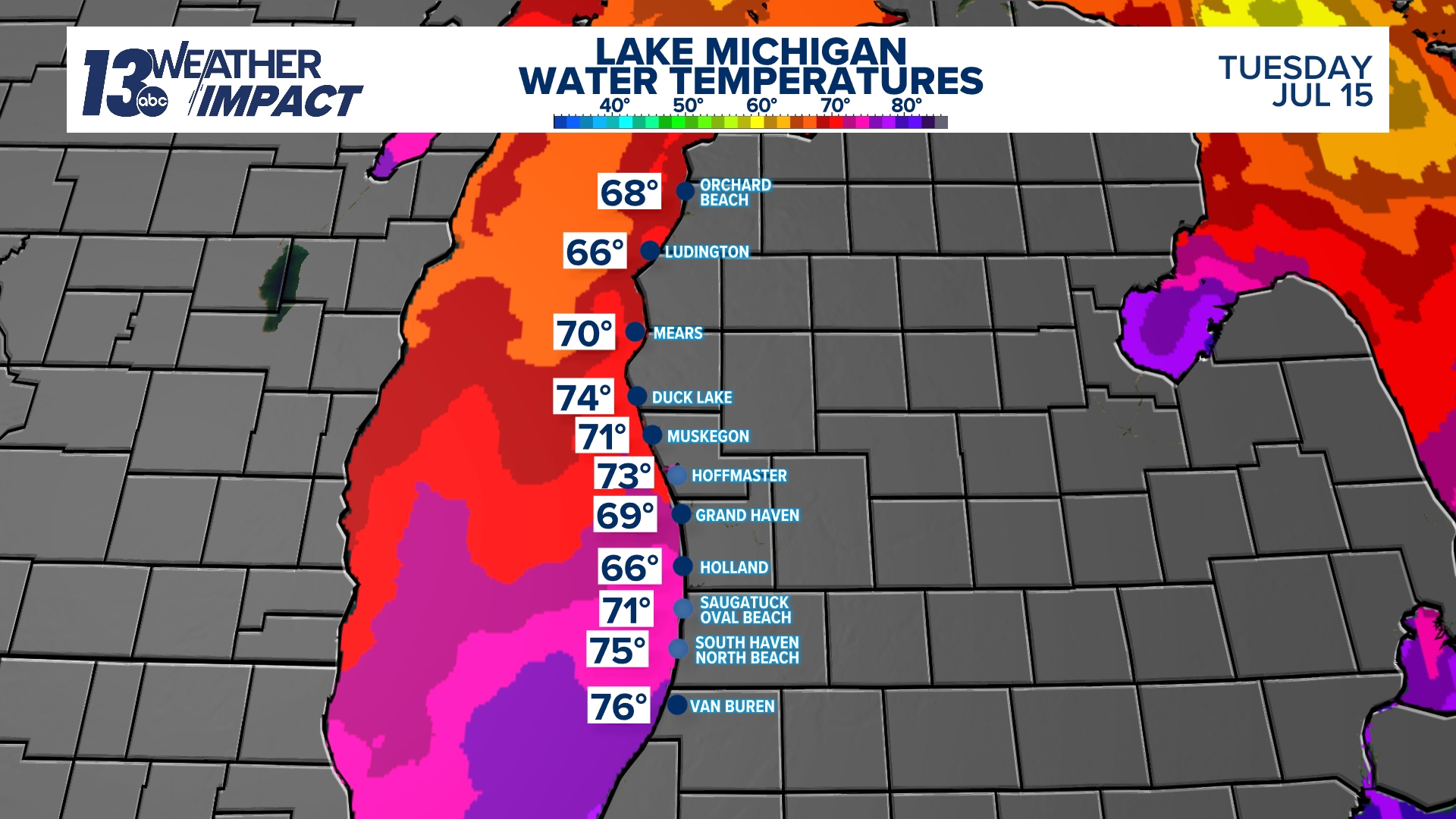 Beach and Boating Forecast - July 15 | wzzm13.com